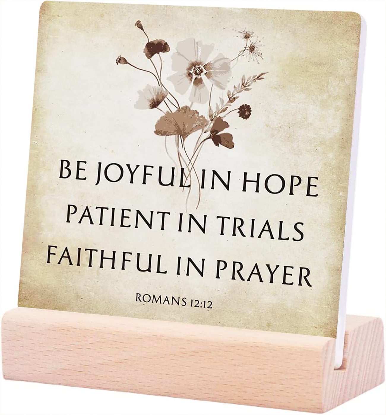 Ceramic Sign 4x4Inch Inspirational Bible Verse Be Joyful In Hope ...