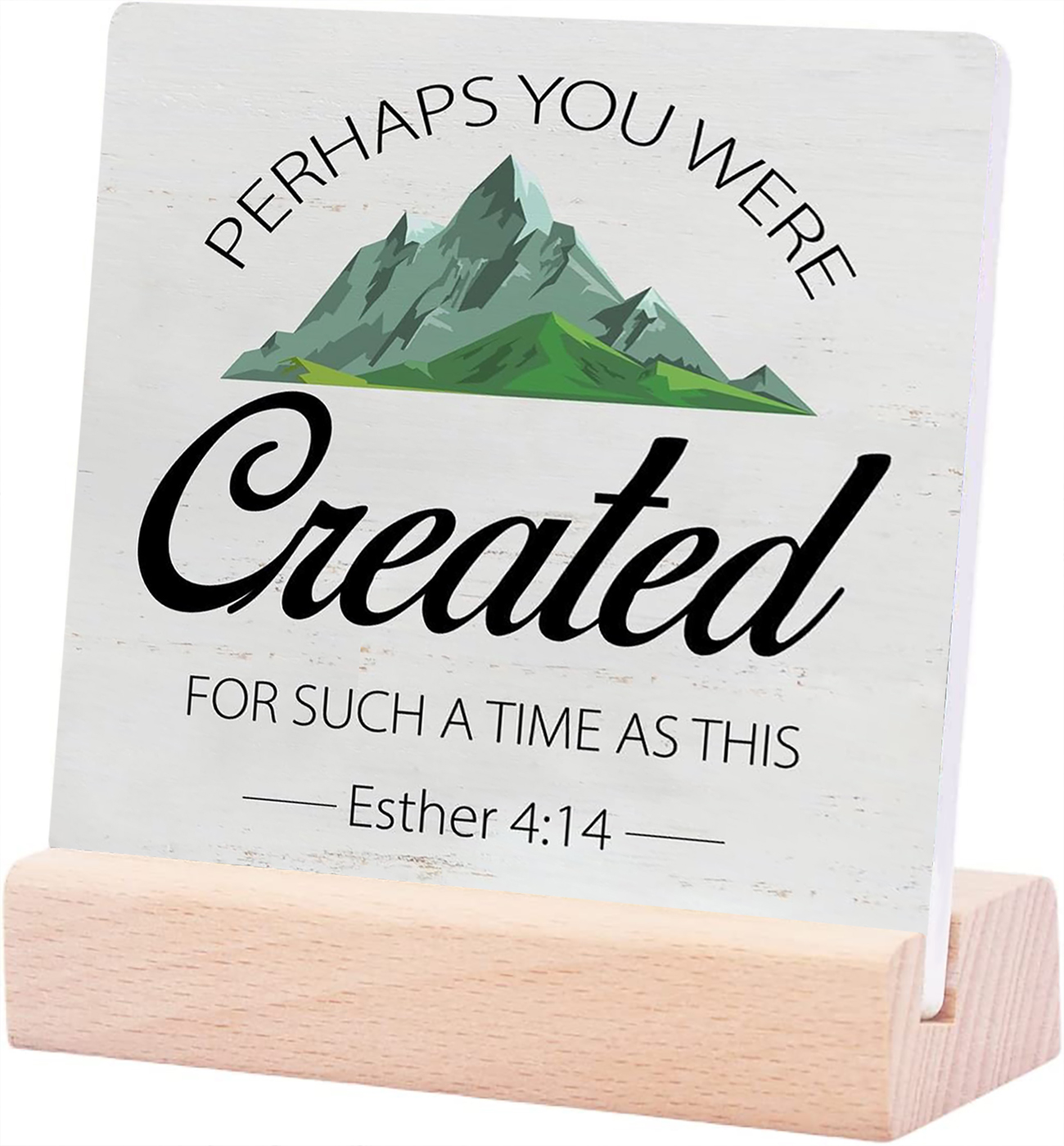 Ceramic Sign 4x4Inch Inspirational Bible Verse Ceramic Desk Sign Plaque ...
