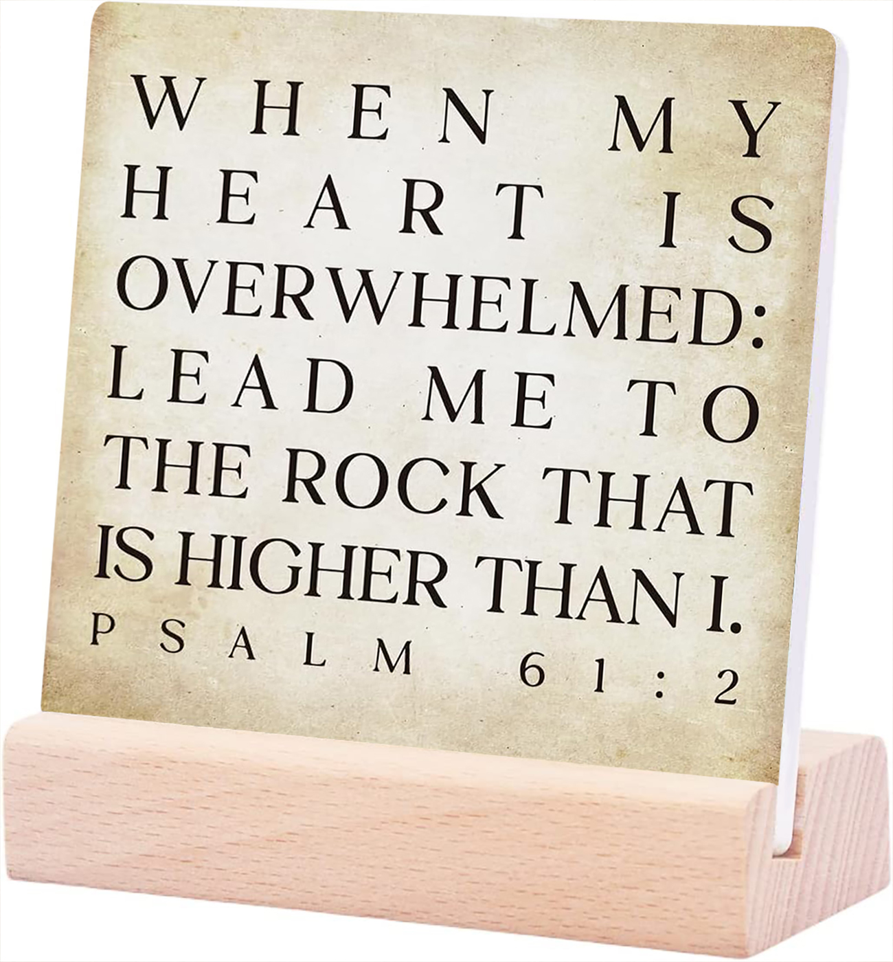 Ceramic Sign 4x4Inch Inspirational Bible Verse Lead Me To The Rock ...