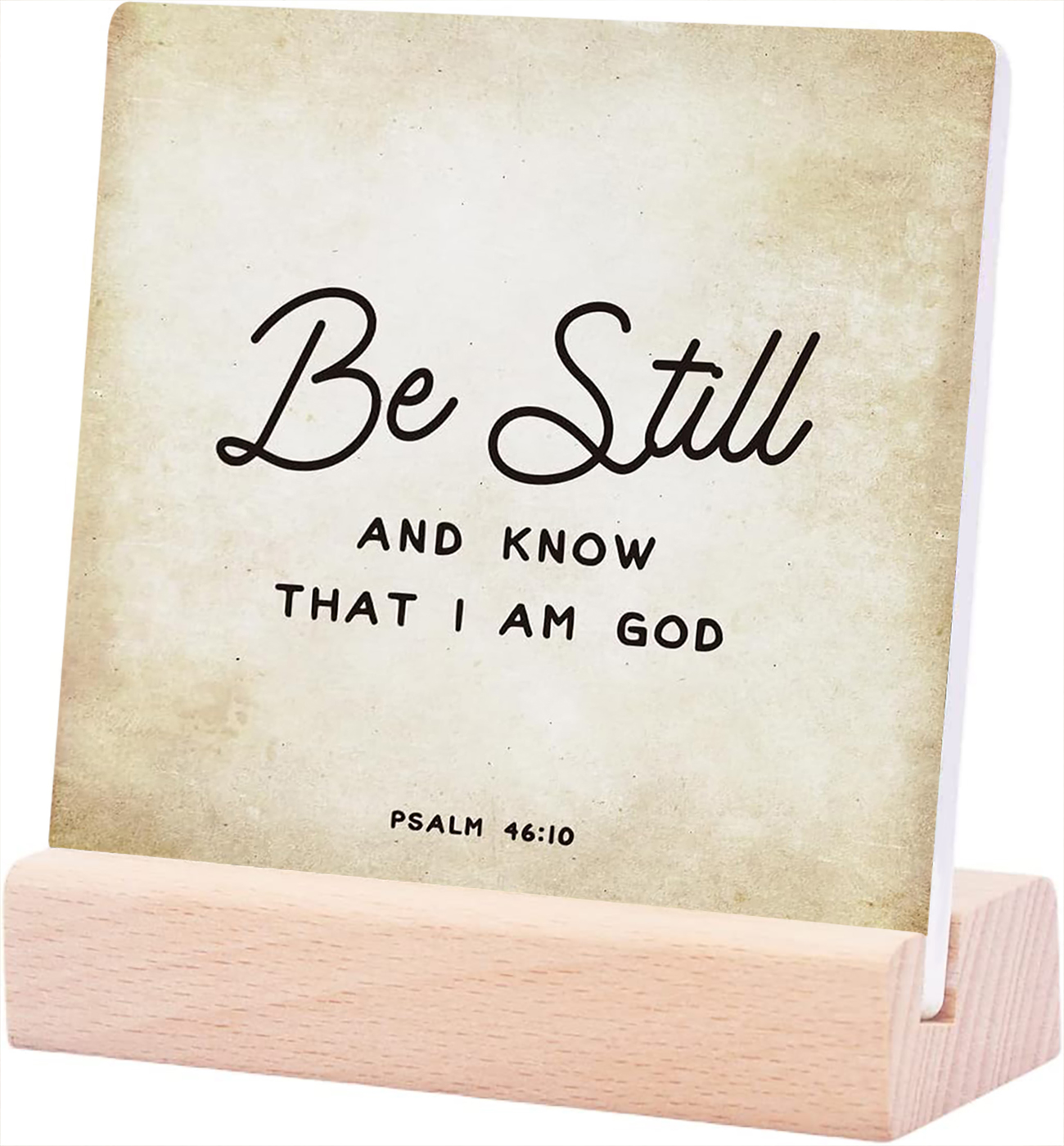 Ceramic Sign 4x4Inch Inspirational Bible Verse Be Still And Know That I ...