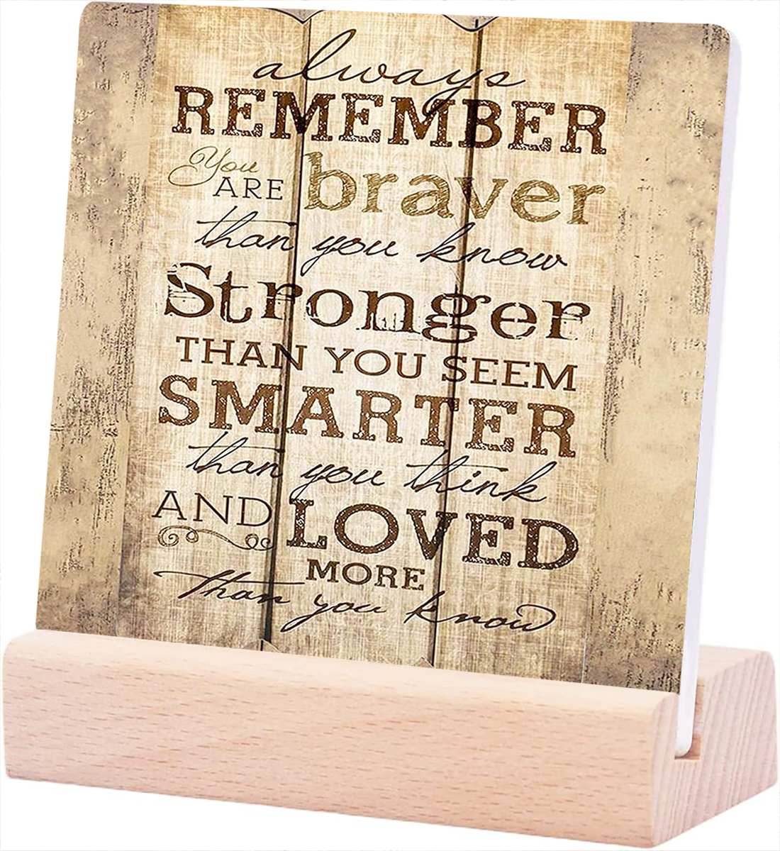 Ceramic Sign 4x4Inch Inspirational Desk Decor Always Remember You Are Braver Than You Know ...