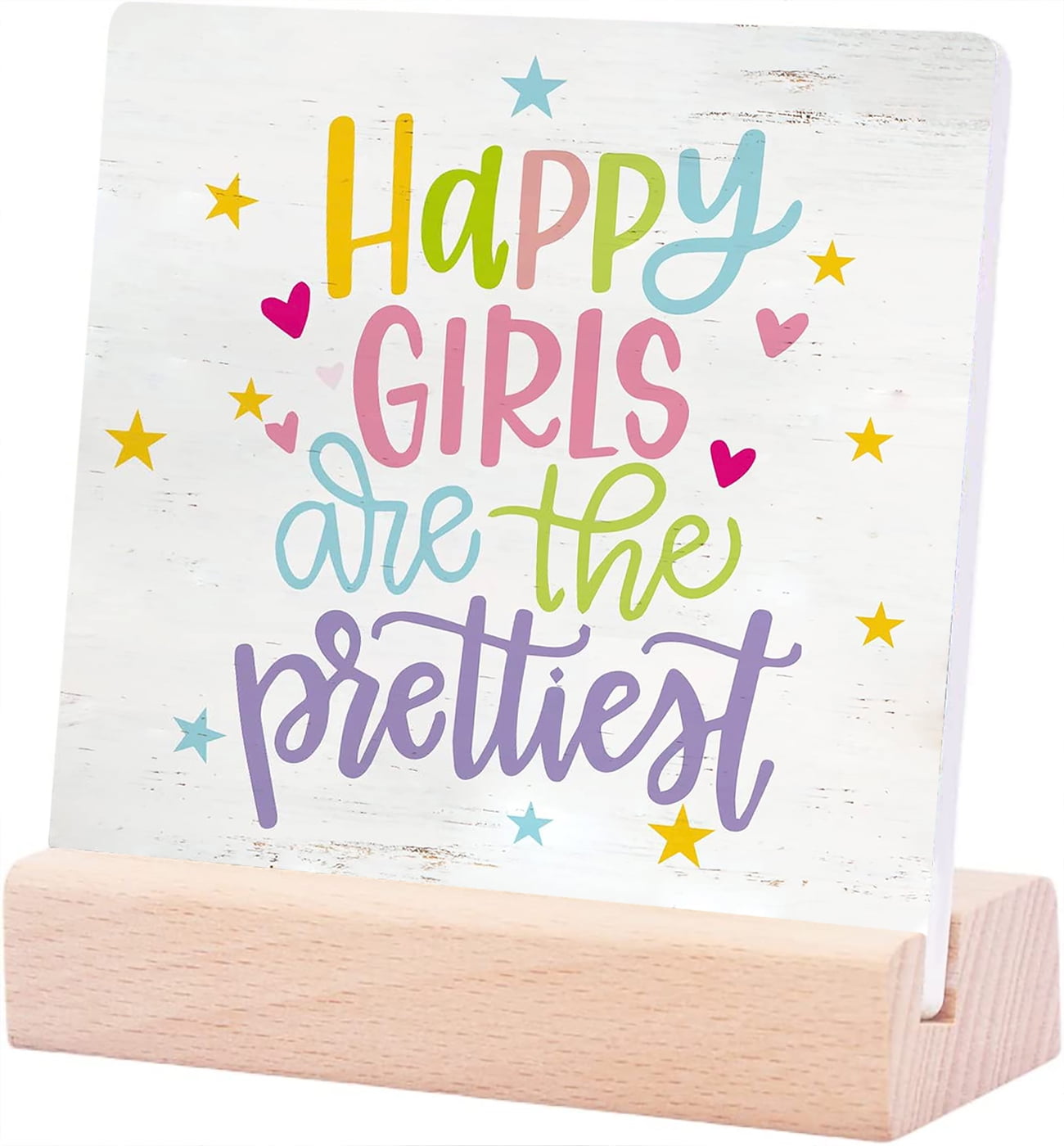 Ceramic Sign 4x4Inch Inspirational Girl Nursery Happy Girls Are The ...