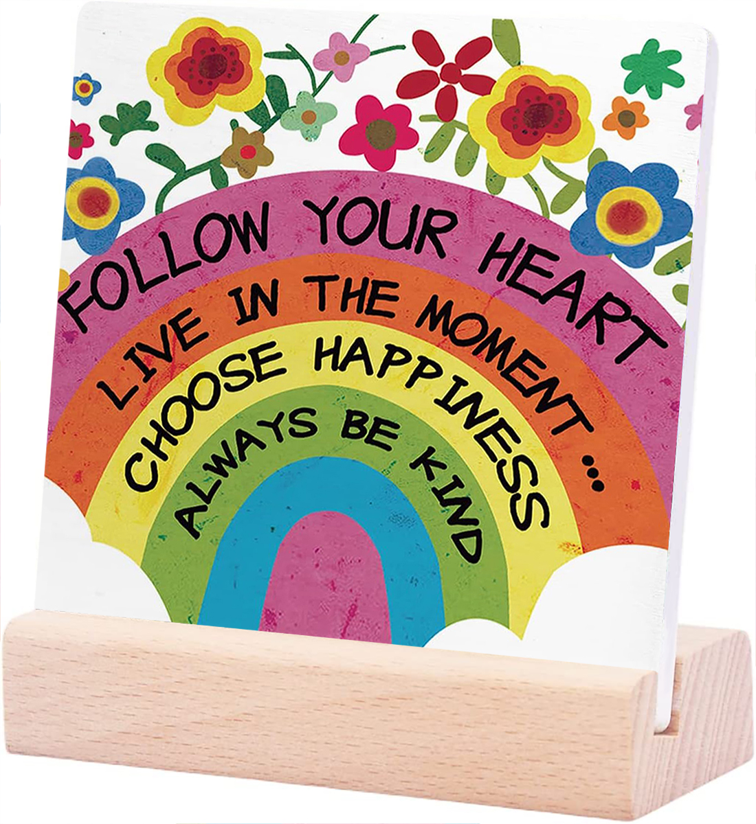 Ceramic Sign 4x4Inch Inspirational Nursery Decor Classroom Wooden Sign ...