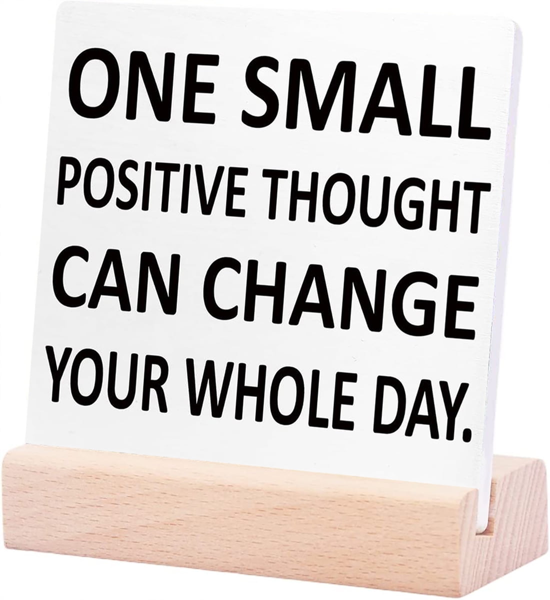 Ceramic Sign 4x4Inch Inspirational Office Plaque Sign with Wood Stand ...