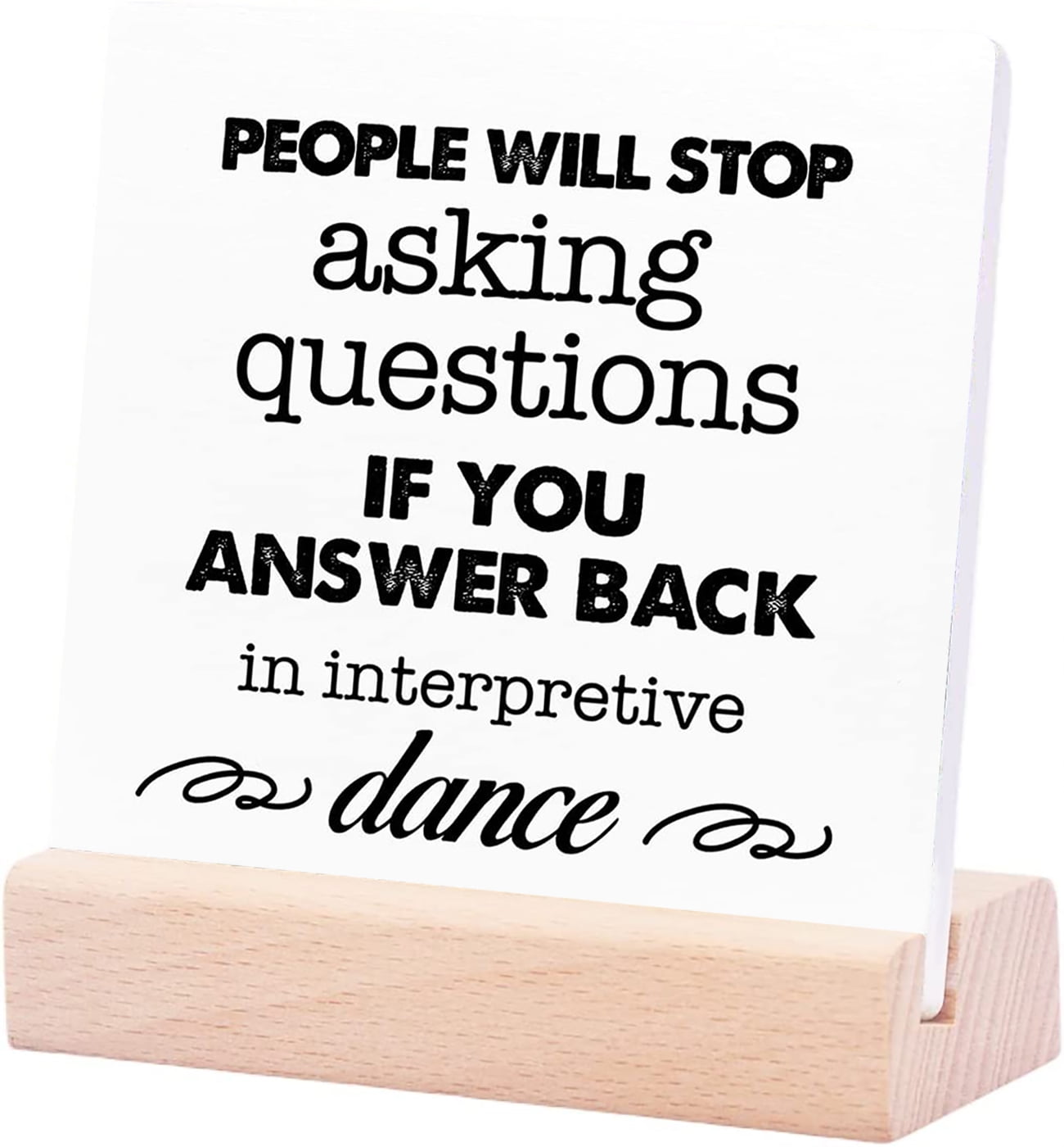 Ceramic Sign 4x4Inch Inspirational Plaque Sign with Wood Stand People ...