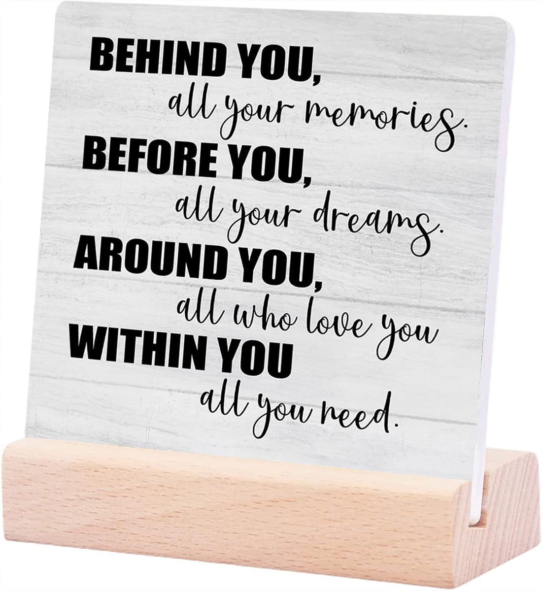 Ceramic Sign 4x4Inch Inspirational Quote Before You All Your Dreams Plaque Sign with Wood Stand ...