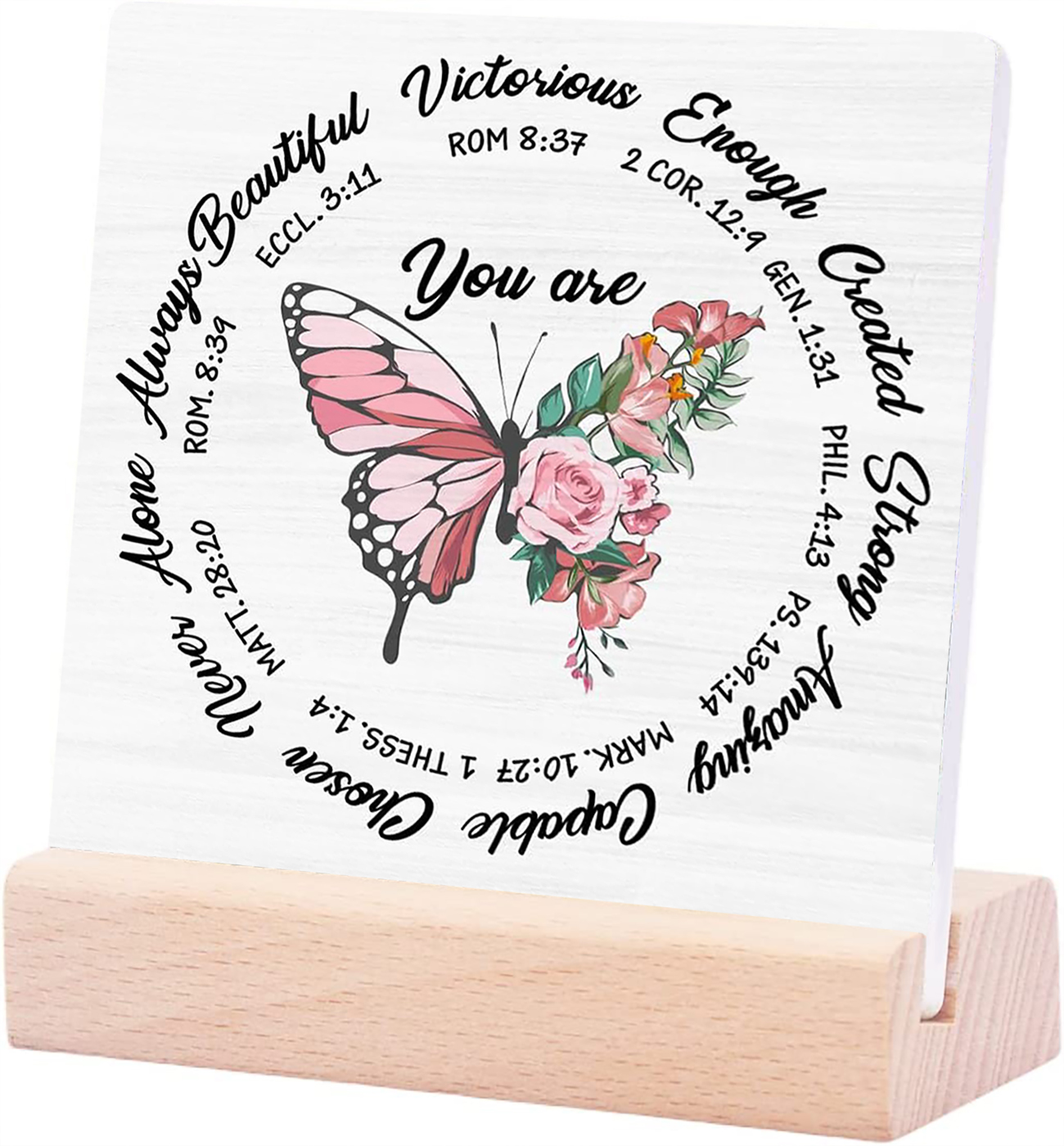 Ceramic Sign 4x4Inch Inspirational Quote Bible Verse You Are Capable ...