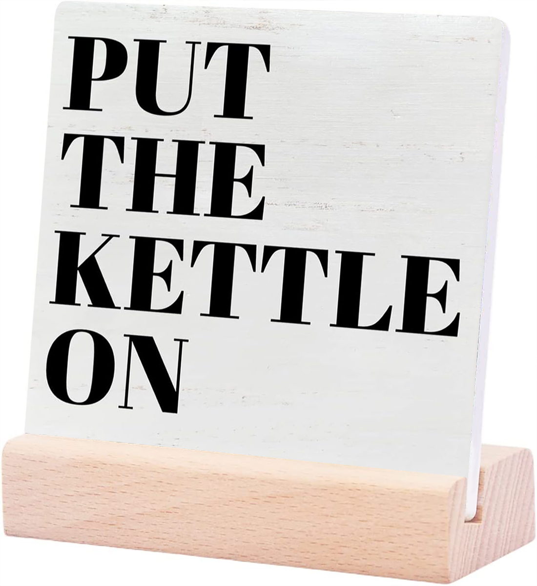 Ceramic Sign 4x4Inch Kitchen Table Decor Plaque Sign with Wood Stand ...
