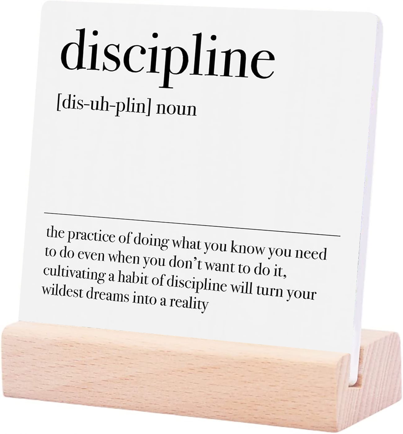 Ceramic Sign 4x4Inch Motivational Discipline Noun Decorative Office ...