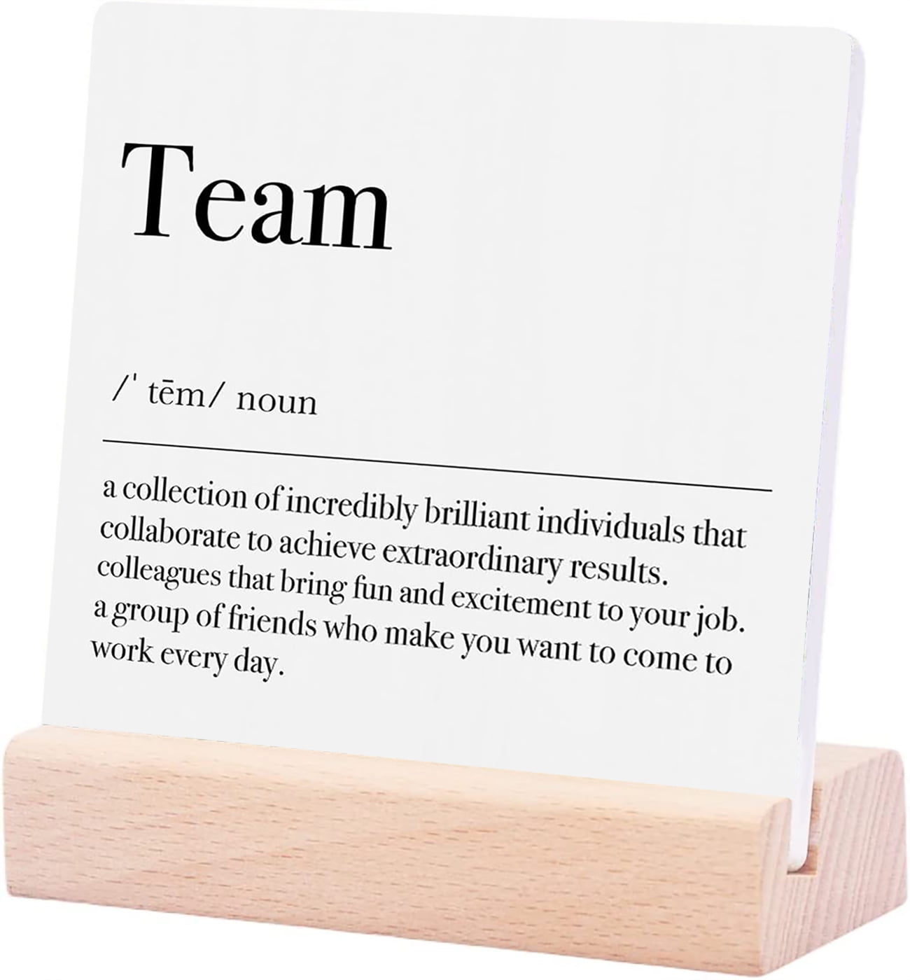 Ceramic Sign 4x4Inch Motivational Team Definition Office Supplies ...