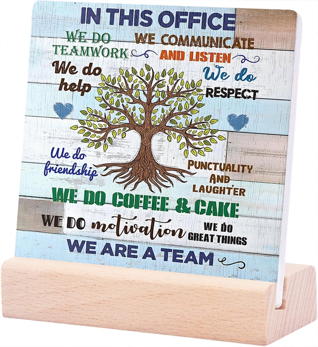 Ceramic Sign 4x4Inch In This Office We Do Teamwork Motivational Quotes ...