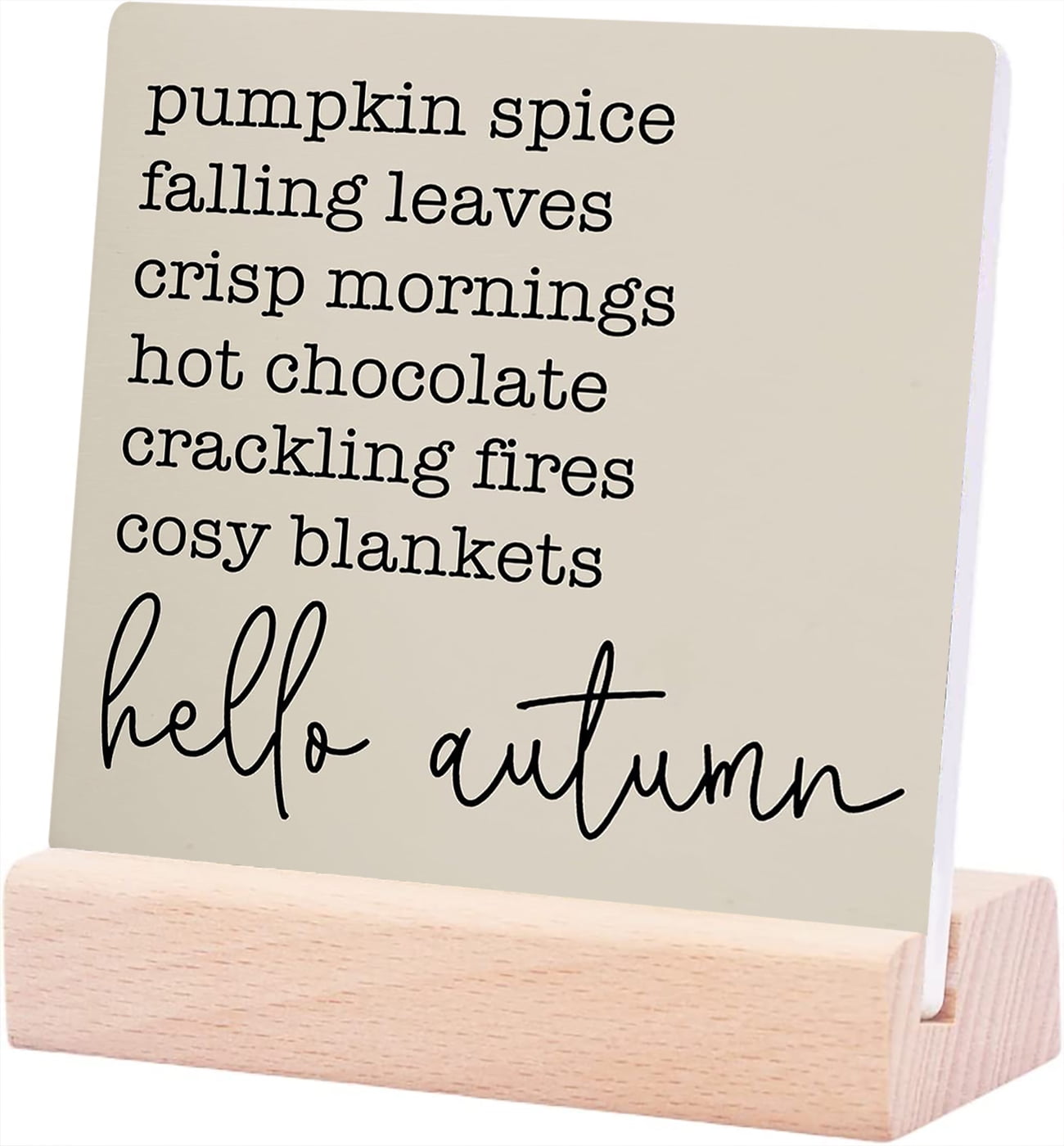 Ceramic Sign 4x4Inch Oflich Fall Wooden Signs Fall Signs Decor For Home ...