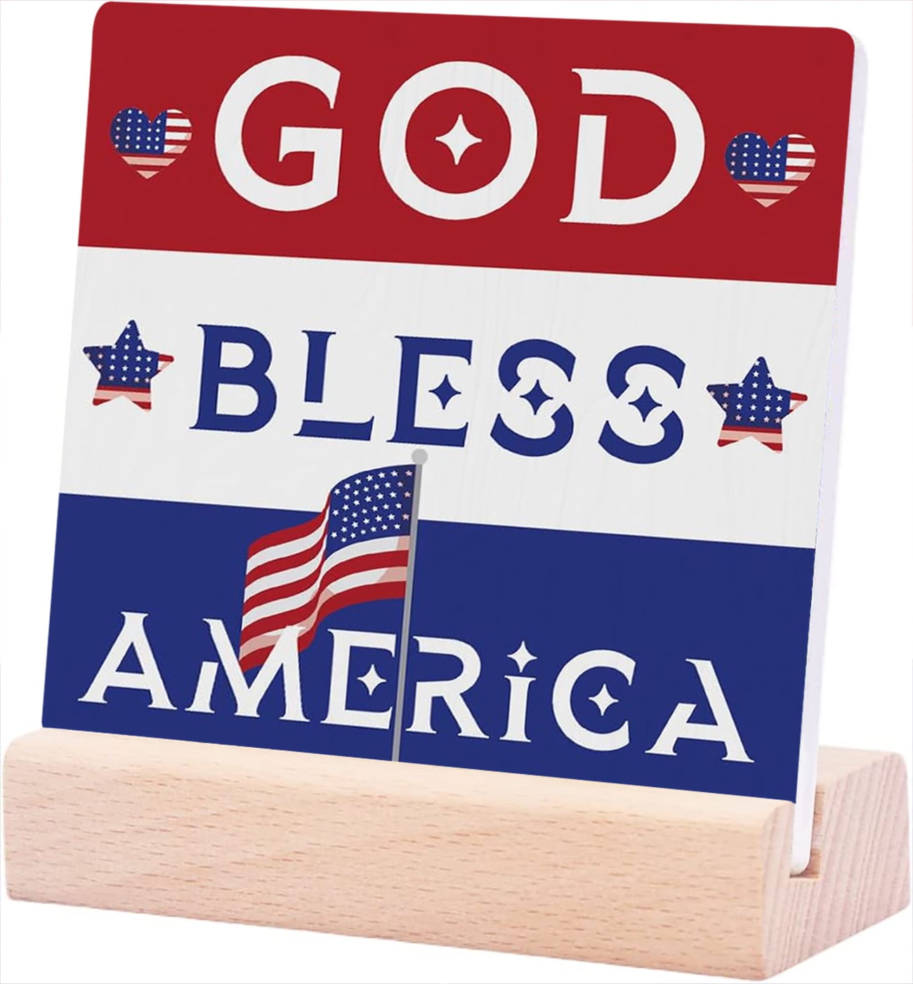 Ceramic Sign 4x4Inch Patriotic American Ceramic Sign Home Decor Rustic ...