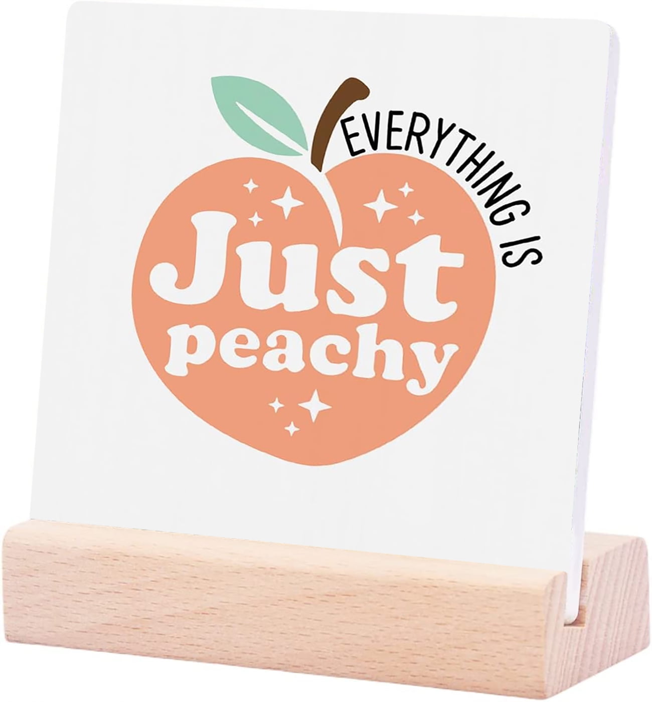 Ceramic Sign 4x4Inch Peach Ceramic Desk Sign Peach Bathroom Decor Peach ...