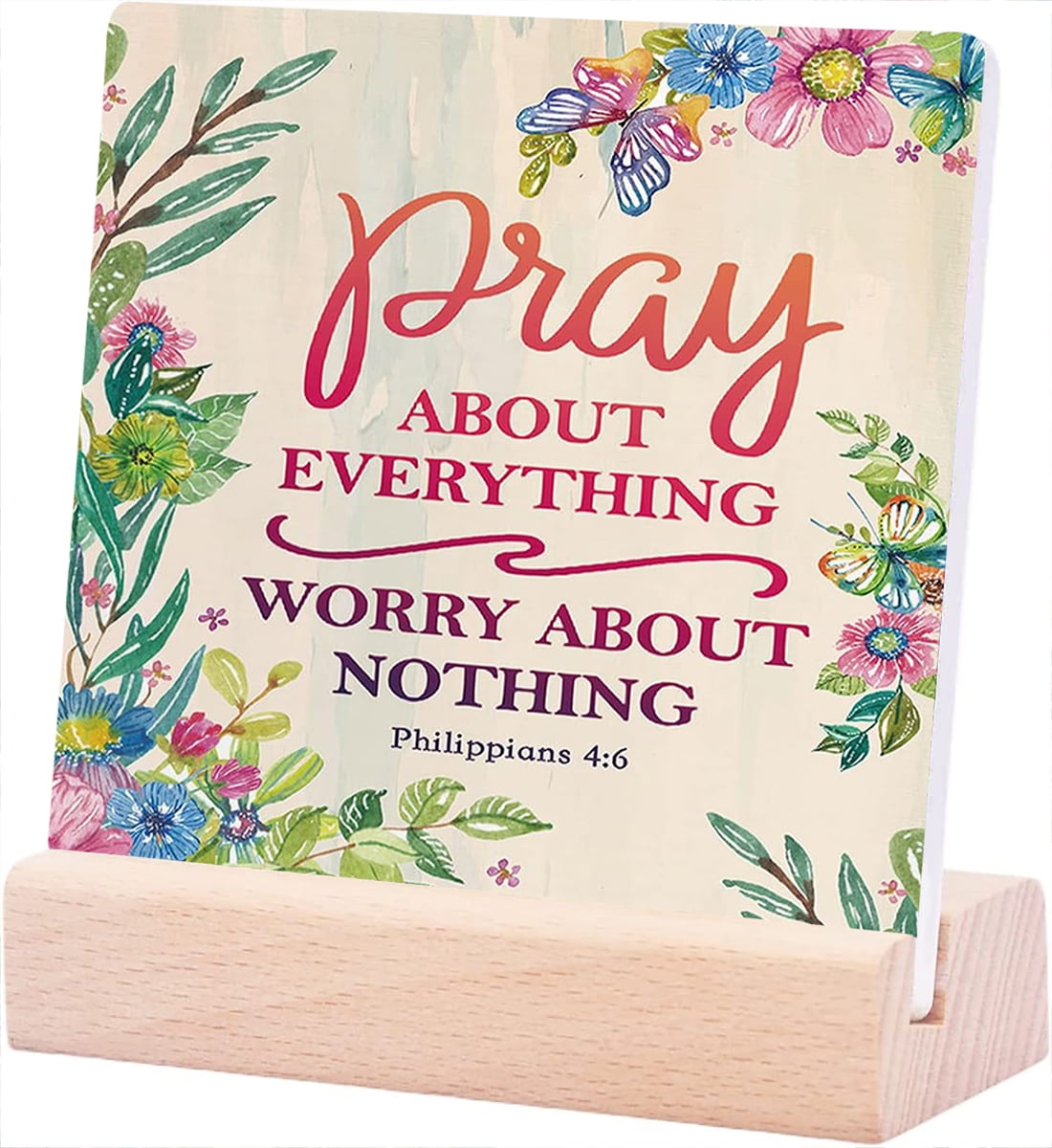 Ceramic Sign 4x4Inch Philippians Pray About Everything Worry About ...