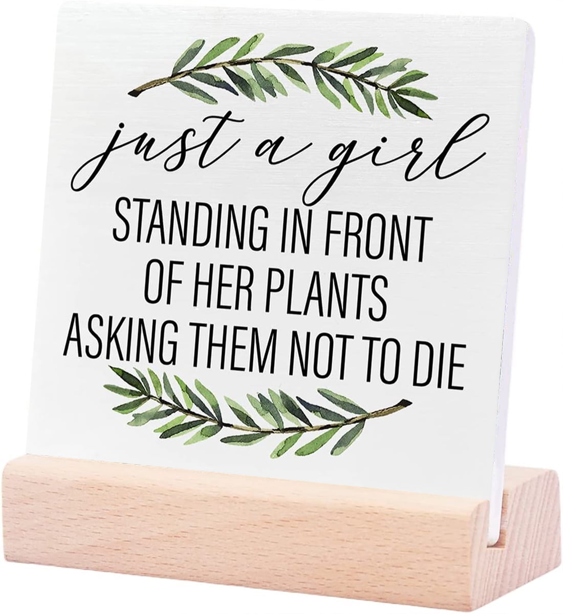 Ceramic Sign 4x4Inch Plant Lover Desk Ceramic Plaque Desk Sign Decor ...