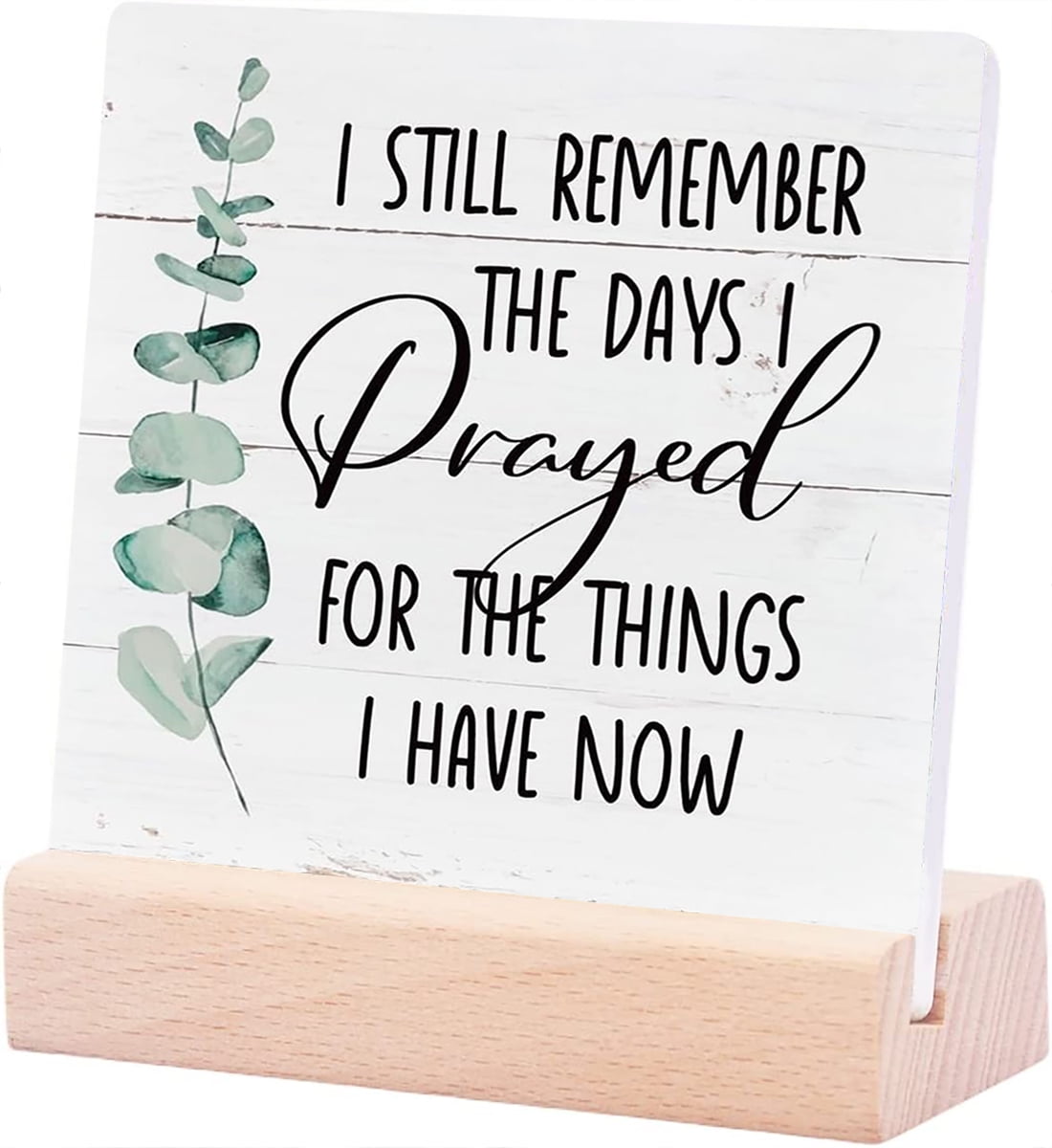 Ceramic Sign 4x4Inch Plaque Sign with Wood Stand Desk Decor Table Art ...
