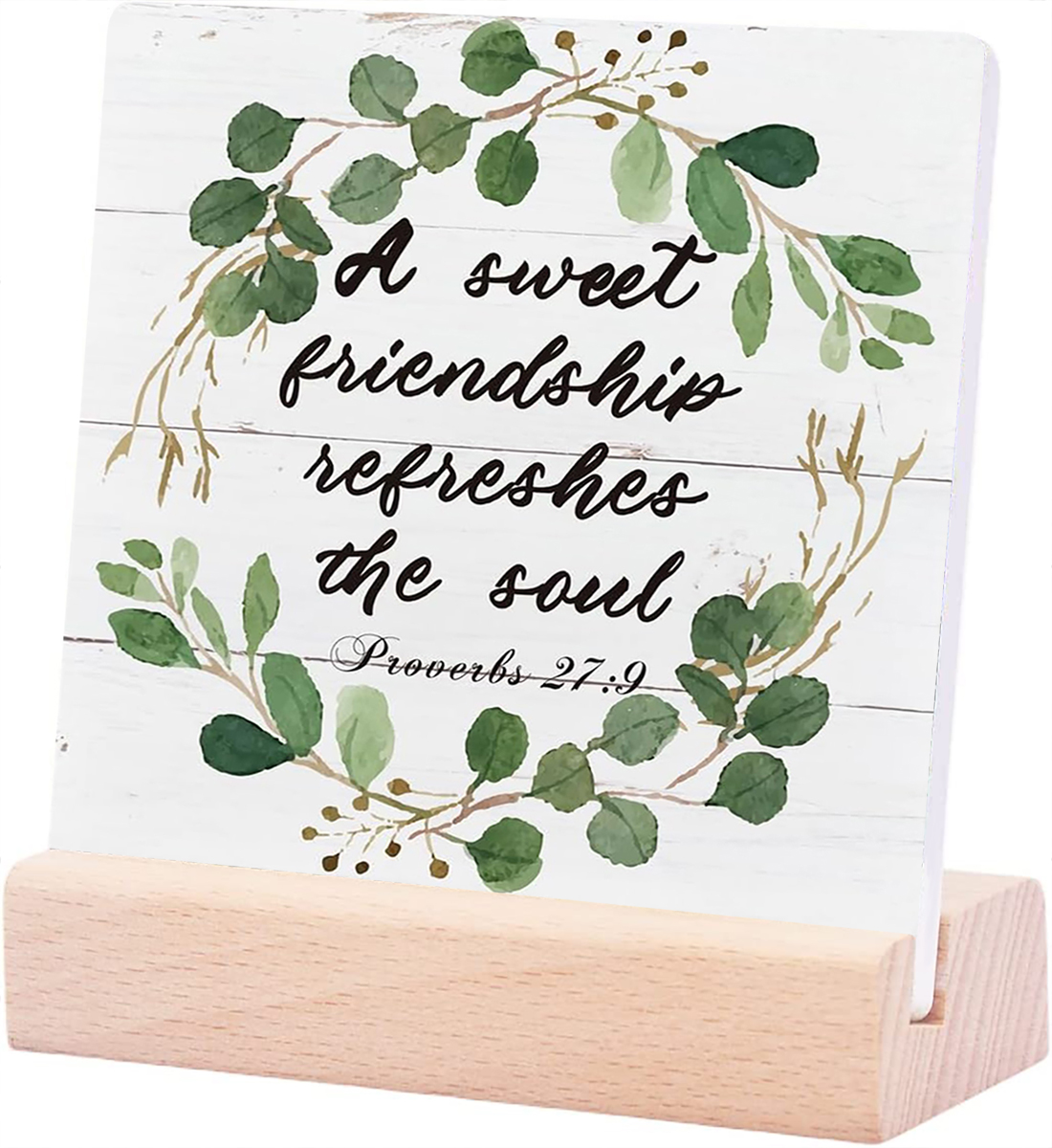 Ceramic Sign 4x4Inch Sign Plaque Sign with Wood Stand Desk Decor Sign ...