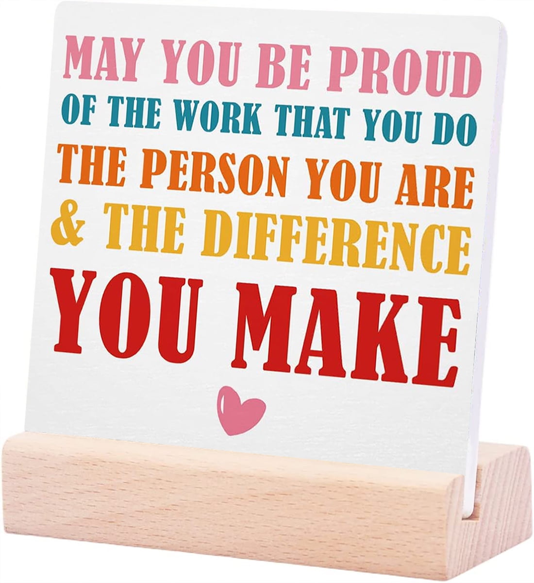 Ceramic Sign 4x4Inch Plaque Sign with Wood Stand For Table Shelf Farmhouse Living Room Bedroom ...