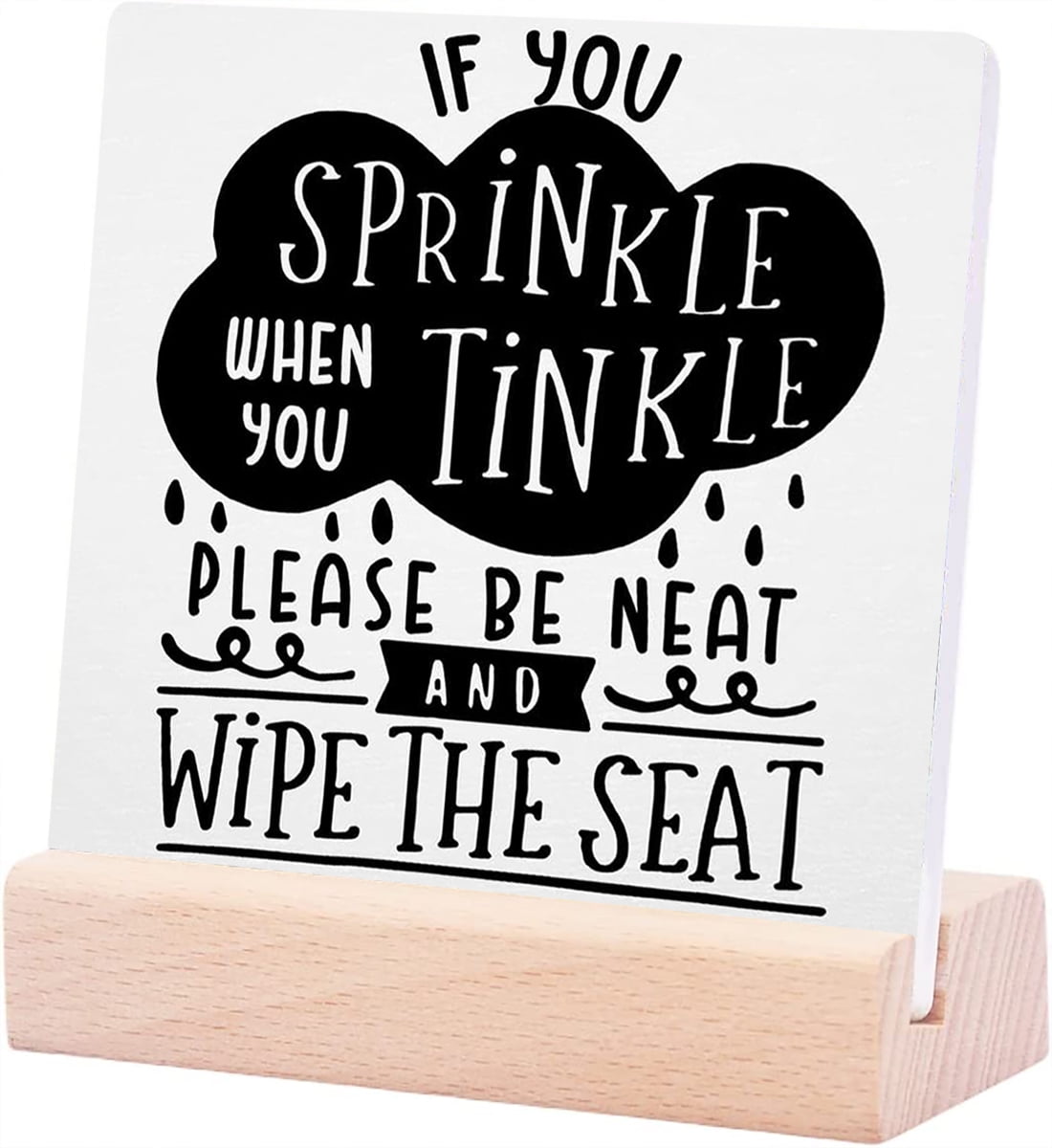 Ceramic Sign 4x4Inch Plaque Sign with Wood Stand For Table Shelf ...