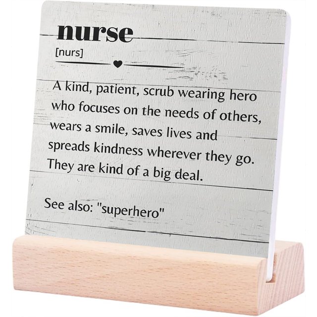 Ceramic Sign 4x4Inch Plaque Sign with Wood Stand Nurse Ceramic Signs ...