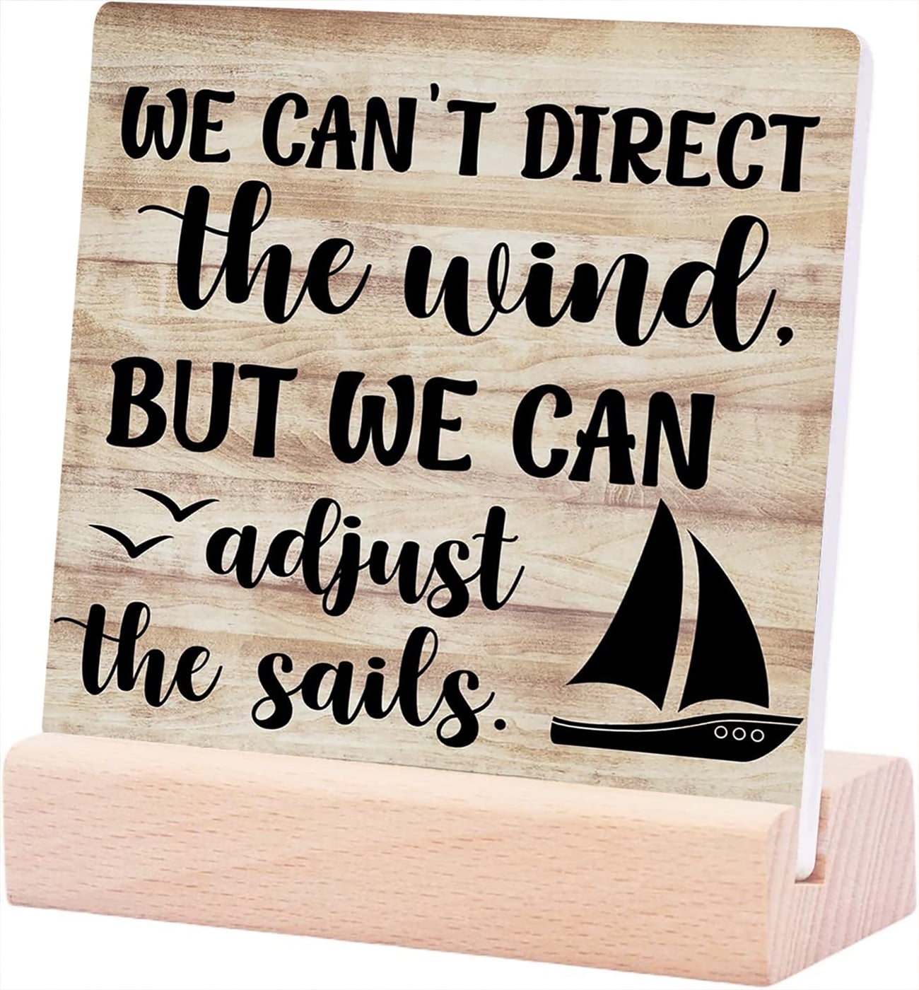 Ceramic Sign 4x4Inch Plaque Sign with Wood Stand Rustic Positive ...