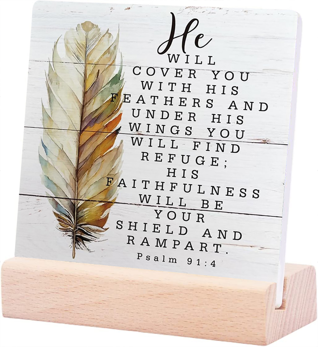 Ceramic Sign 4x4Inch Plaque Sign with Wood Stand Tabletop Decor ...