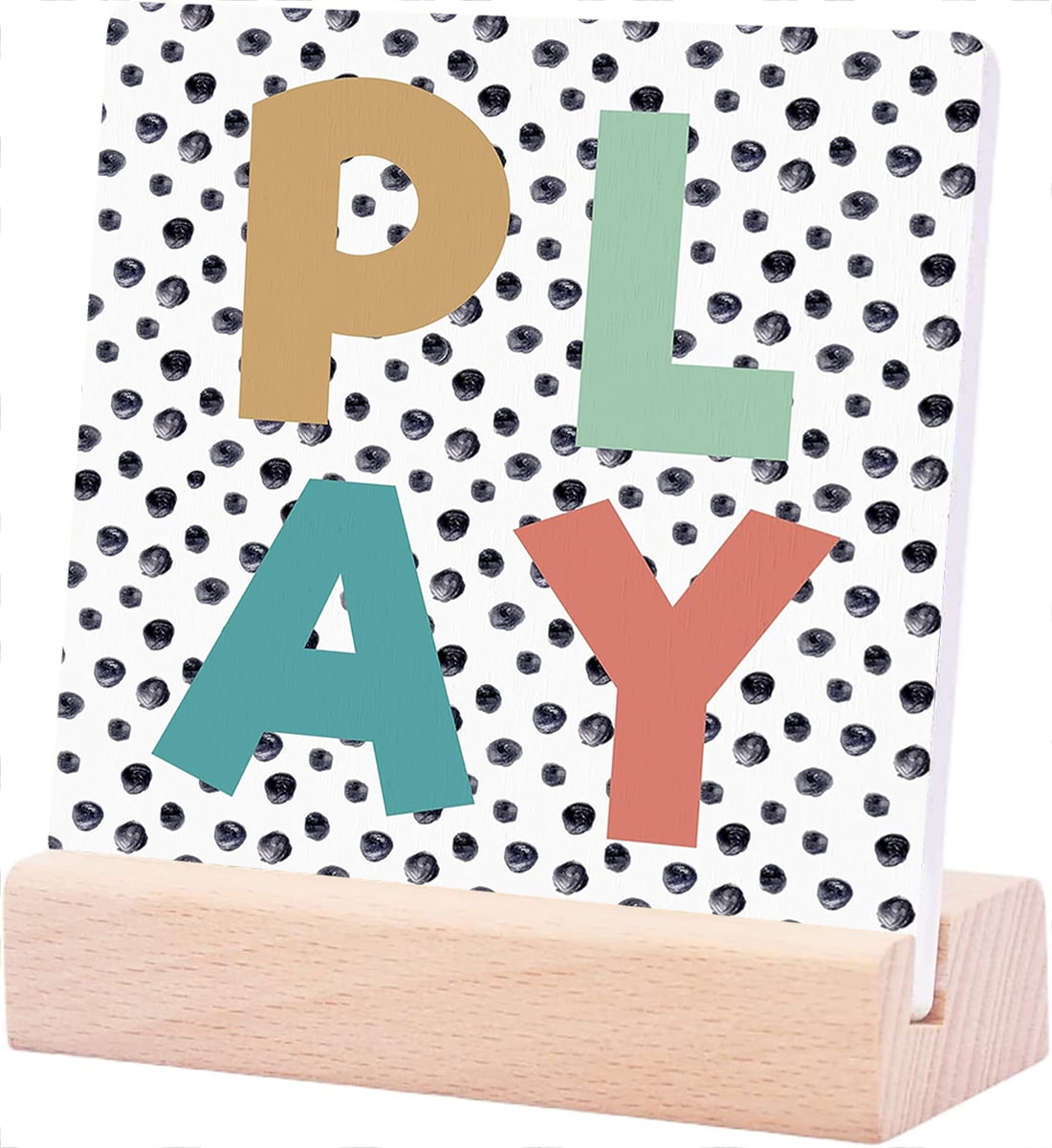 Ceramic Sign 4x4Inch Play Sign Ceramic Plaque Desk Sign Playroom Plaque ...