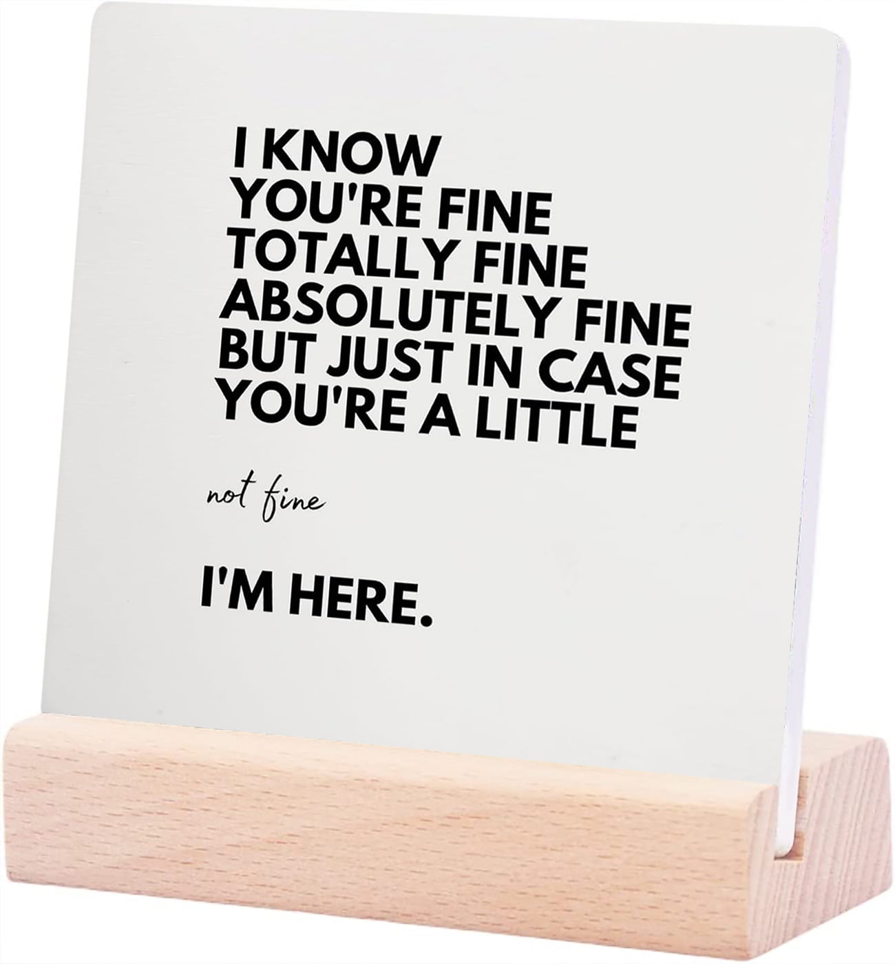 Ceramic Sign 4x4Inch Positive Decor Inspirational Plaque Sign with Wood ...