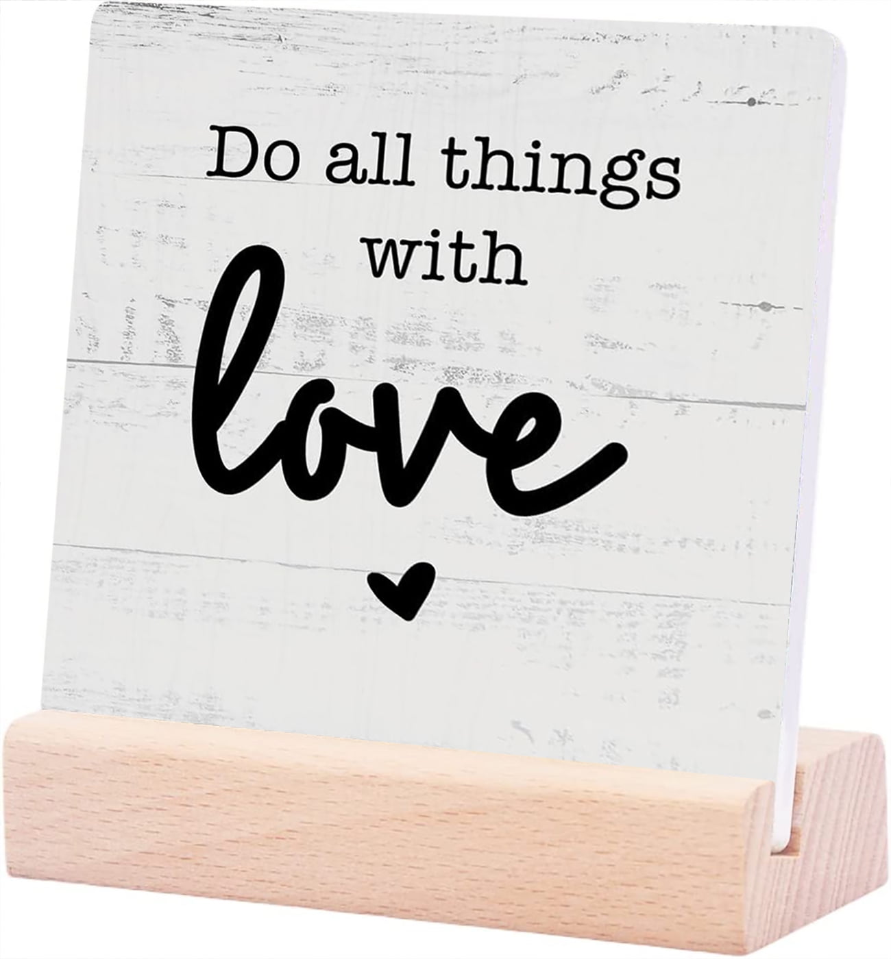 Ceramic Sign 4x4Inch Positve Home Office Decor Farmhouse Ceramic Desk ...