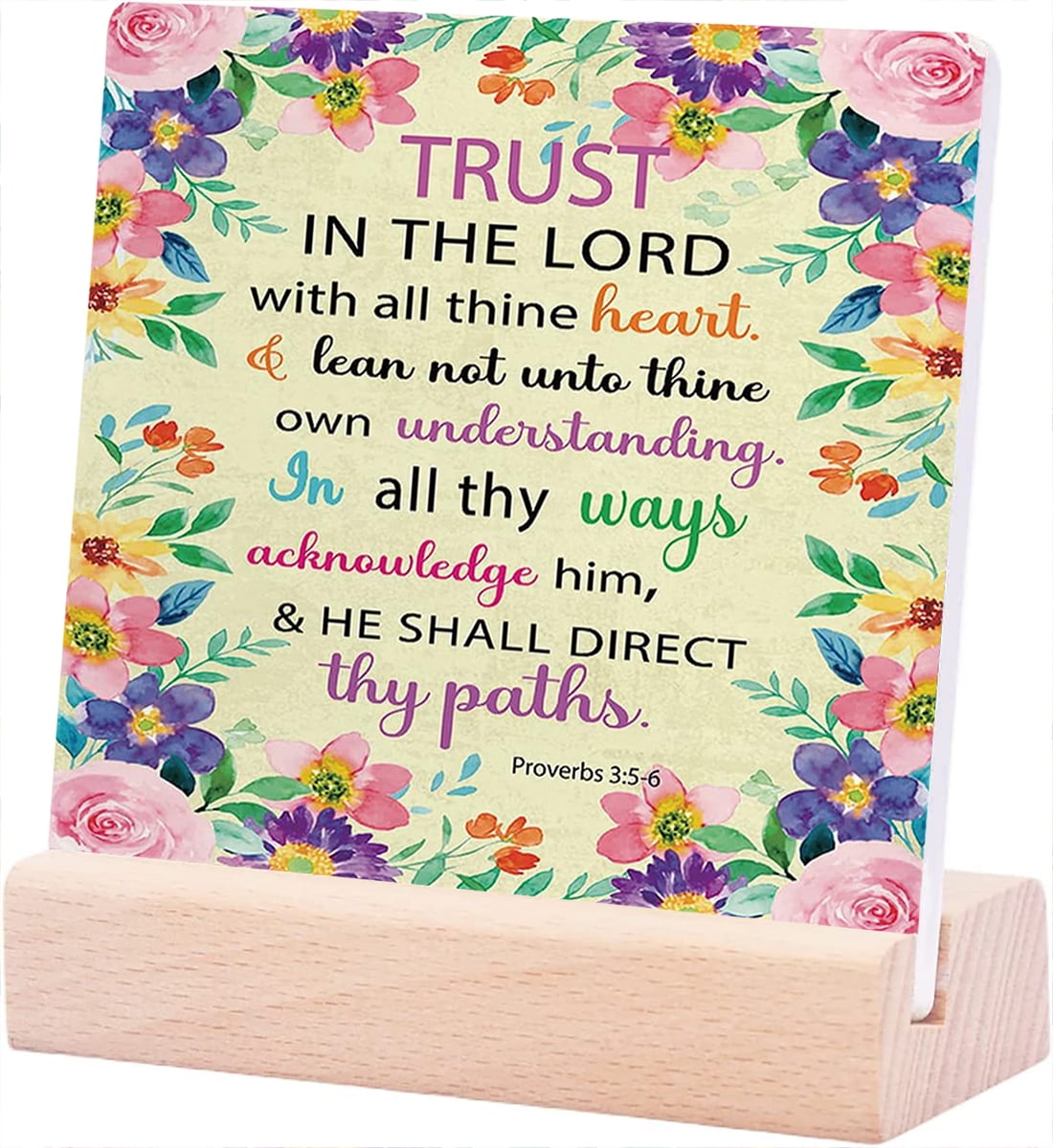 Ceramic Sign 4x4Inch Proverbs 35 6 Trust In The Lord With All Your ...