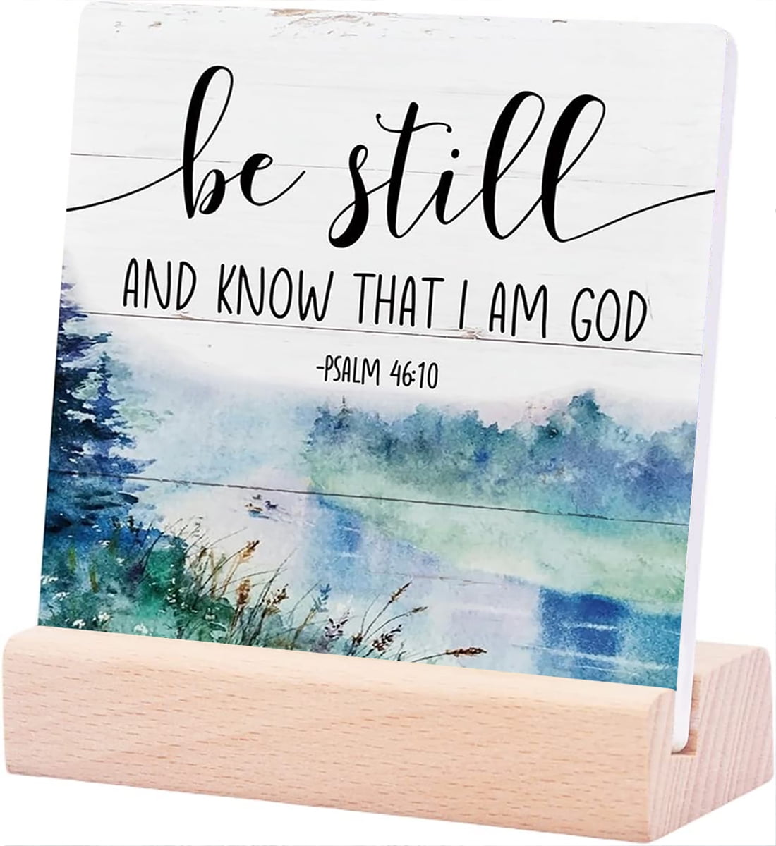 Ceramic Sign 4x4Inch Psalm Be Still And Know That I Am God Plaque Sign ...
