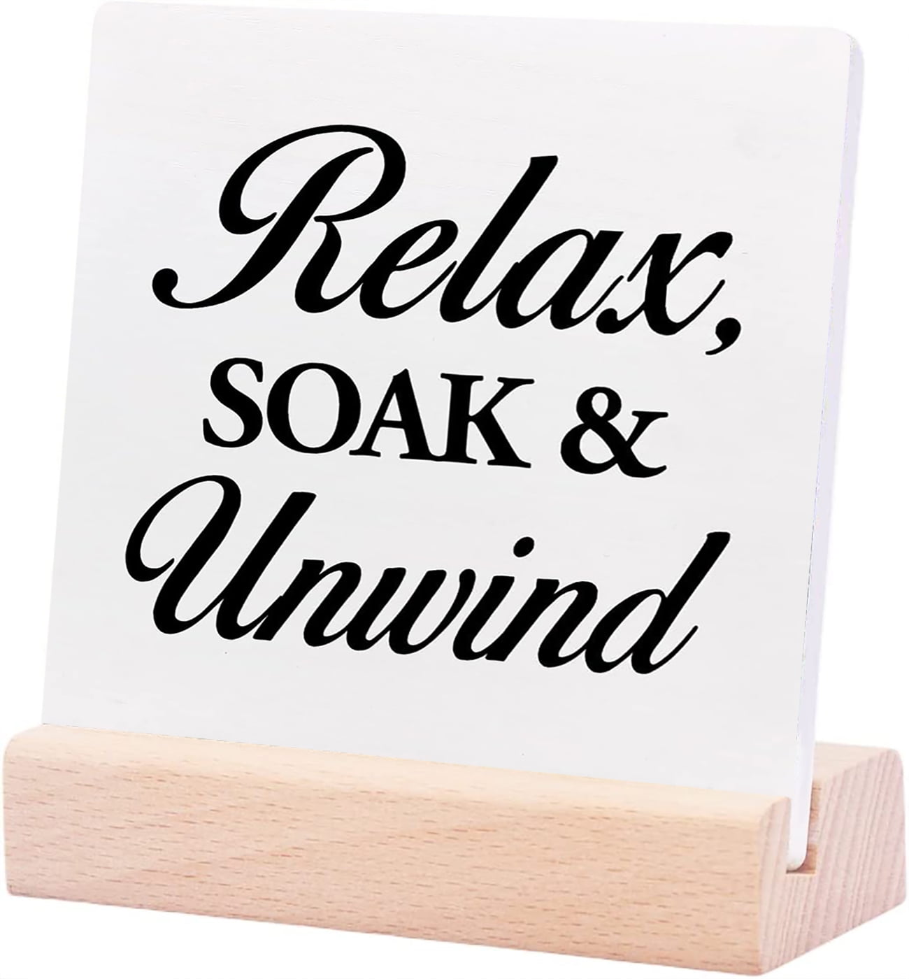 Ceramic Sign 4x4Inch Relax Soak And Unwind Ceramic Sign Desk Decor ...