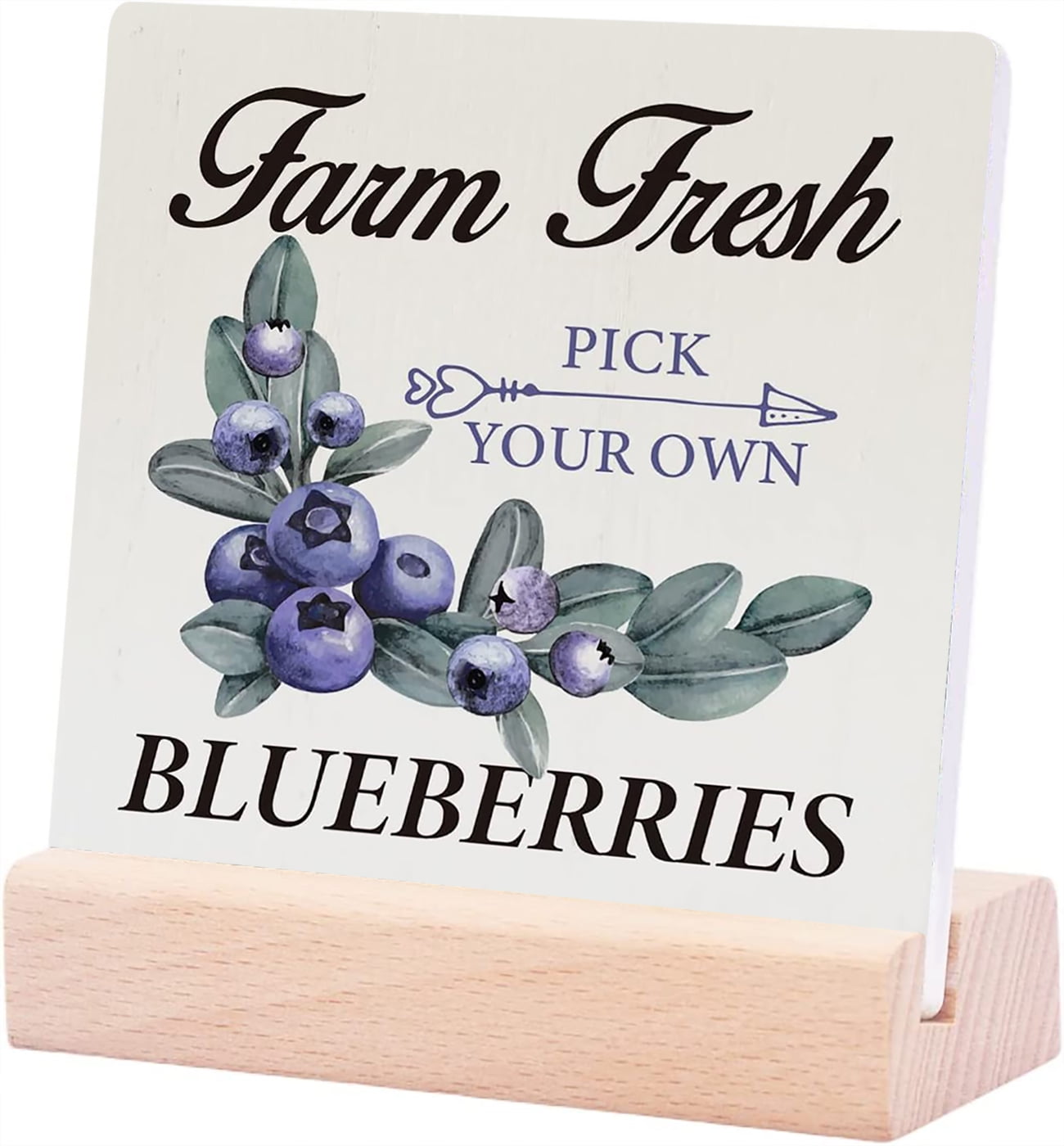 Ceramic Sign 4x4Inch Retro Blueberry Ceramic Signs Rustic Farm Fresh ...