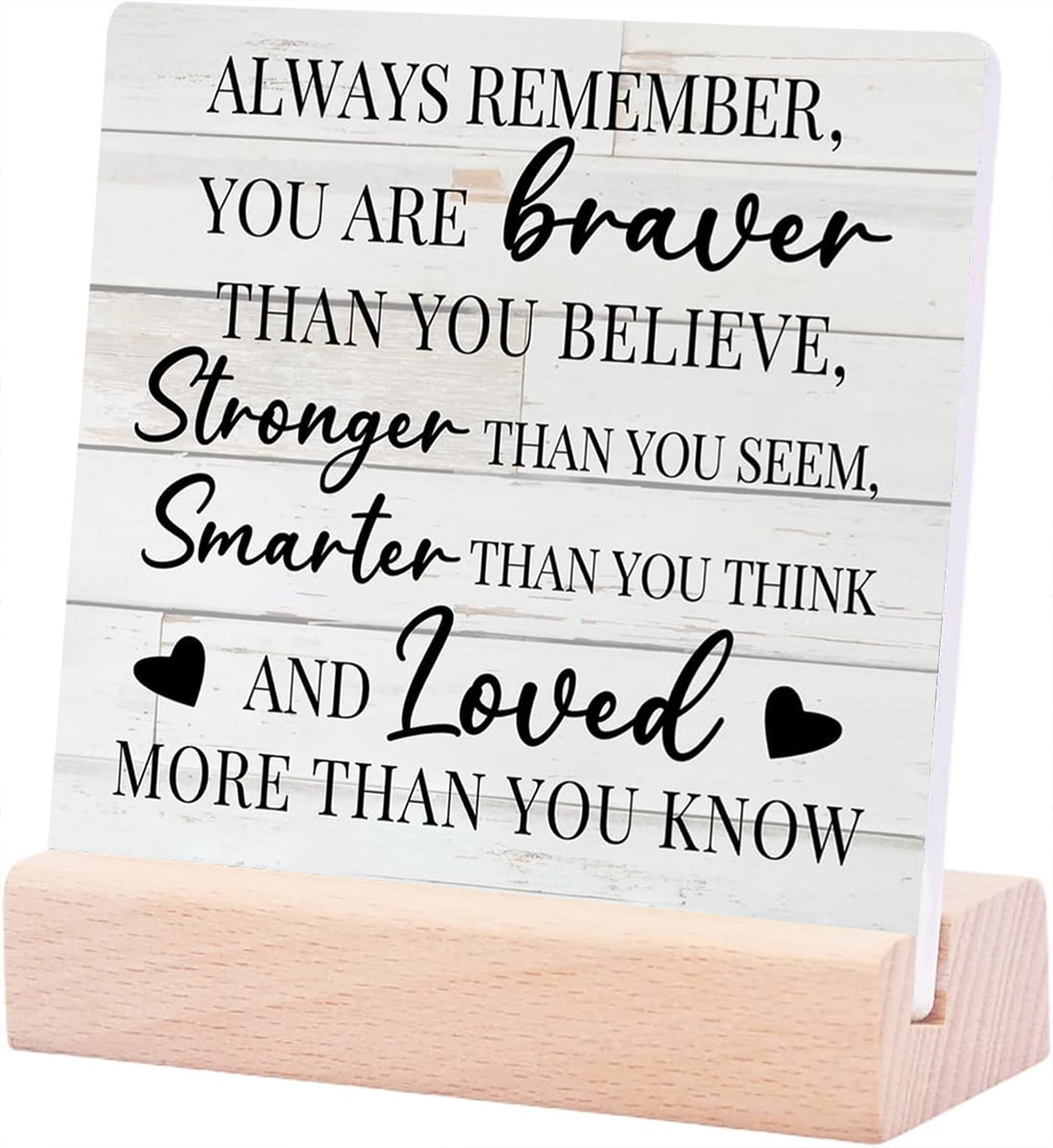 Ceramic Sign 4x4Inch Rusic Sayings Plaque Sign with Wood Stand Always ...