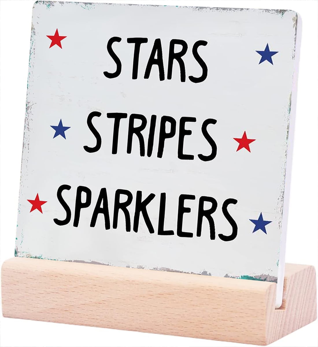 Ceramic Sign 4x4Inch Rustic America Patriotism Ceramic Desk Sign ...