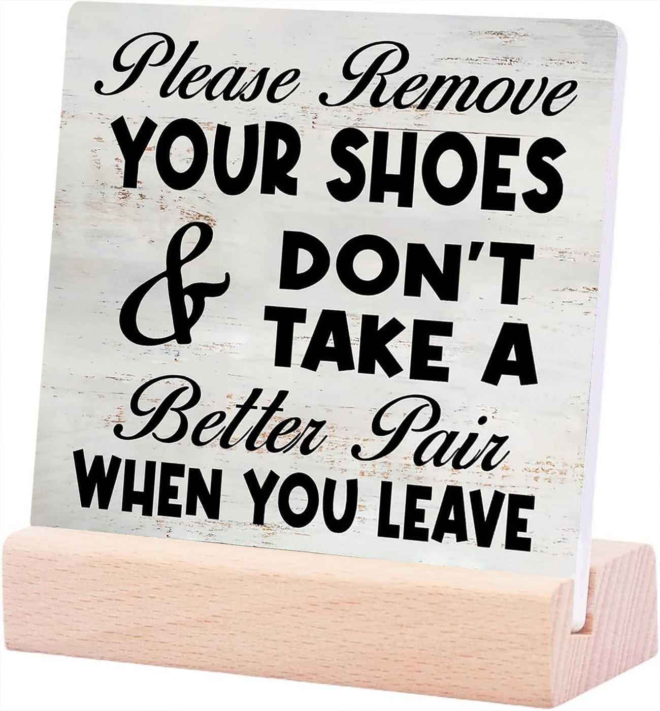 Ceramic Sign 4x4Inch Rustic Humorous Please Remove Your Shoes Ceramic ...