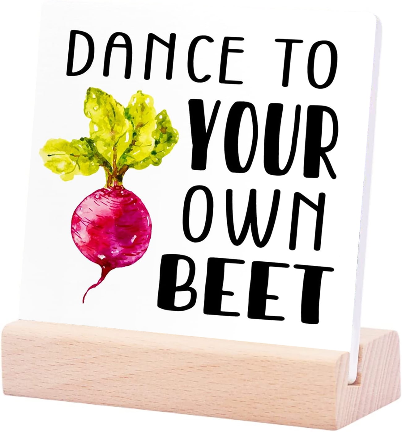 Ceramic Sign 4x4Inch Rustic Kitchen Sign Decor Dance To Your Own Beet ...