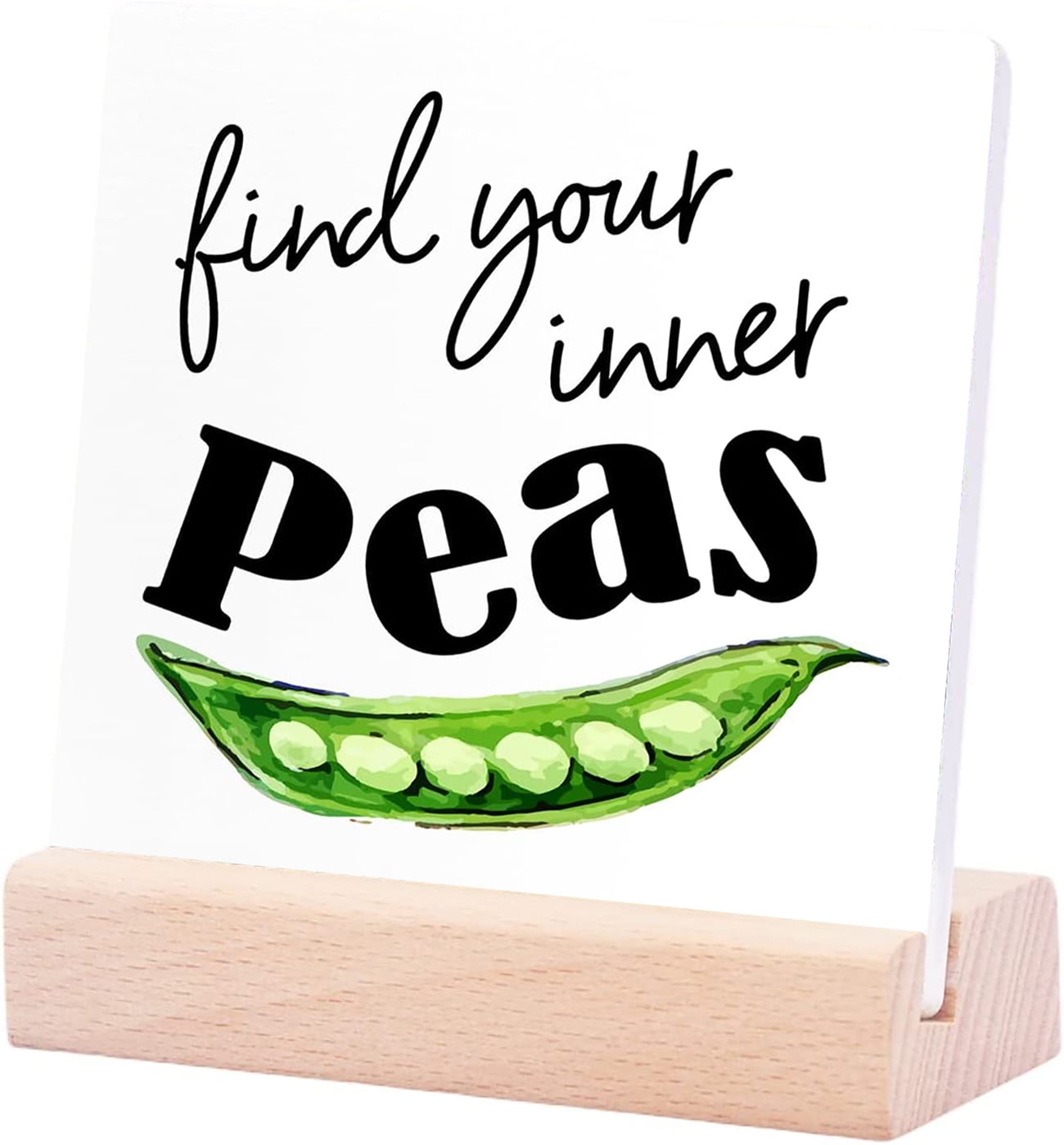 Ceramic Sign 4x4Inch Rustic Kitchen Sign Decor Find Your Inner Peas ...