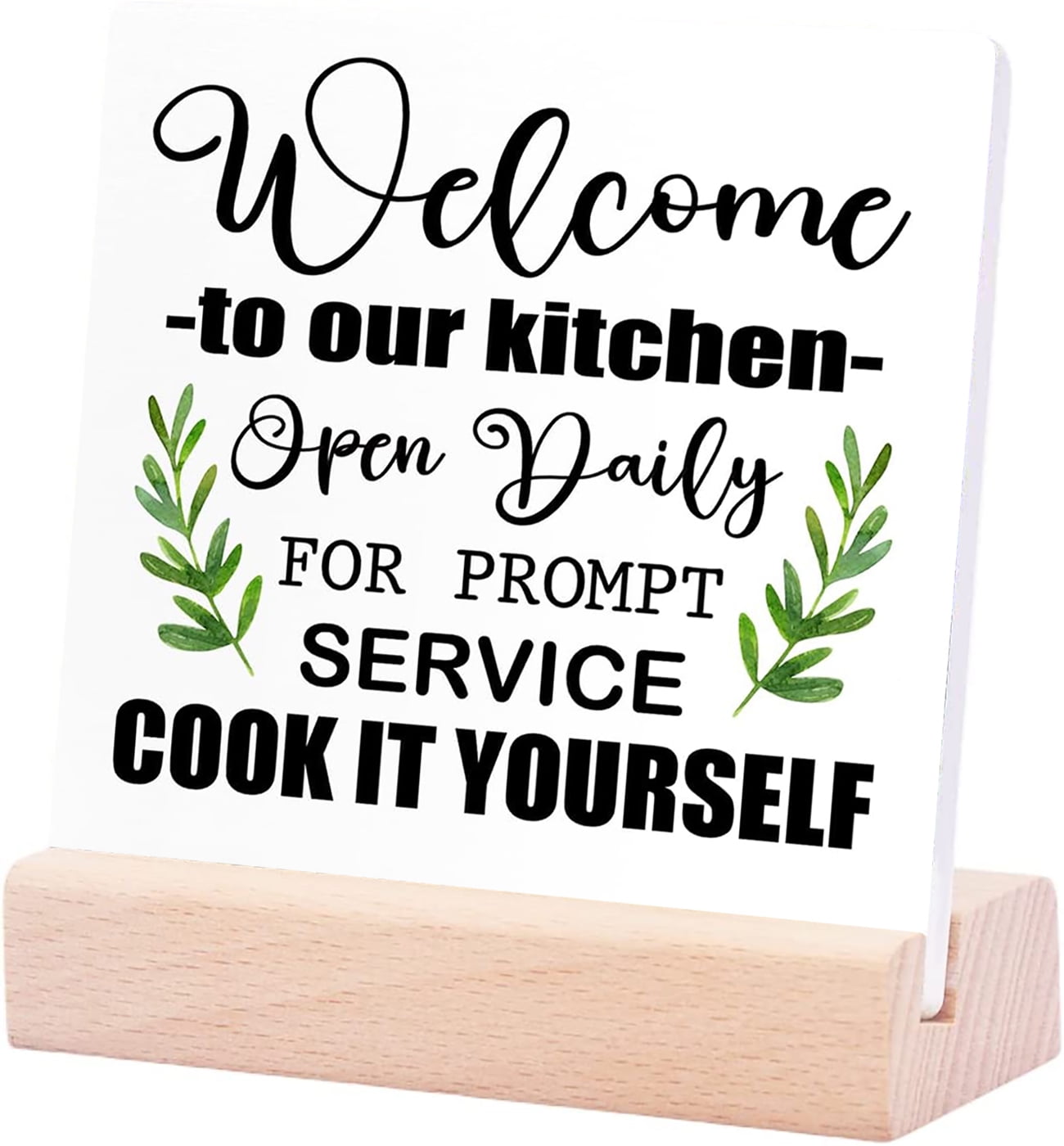 Ceramic Sign 4x4Inch Rustic Kitchen Sign Decor Welcome To Our Kitchen ...