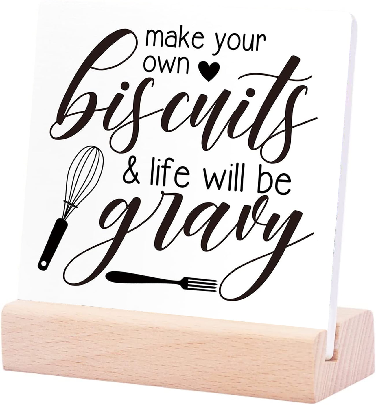 Ceramic Sign 4x4Inch Rustic Make Your Own Biscuits Kitchen Sign Decor ...