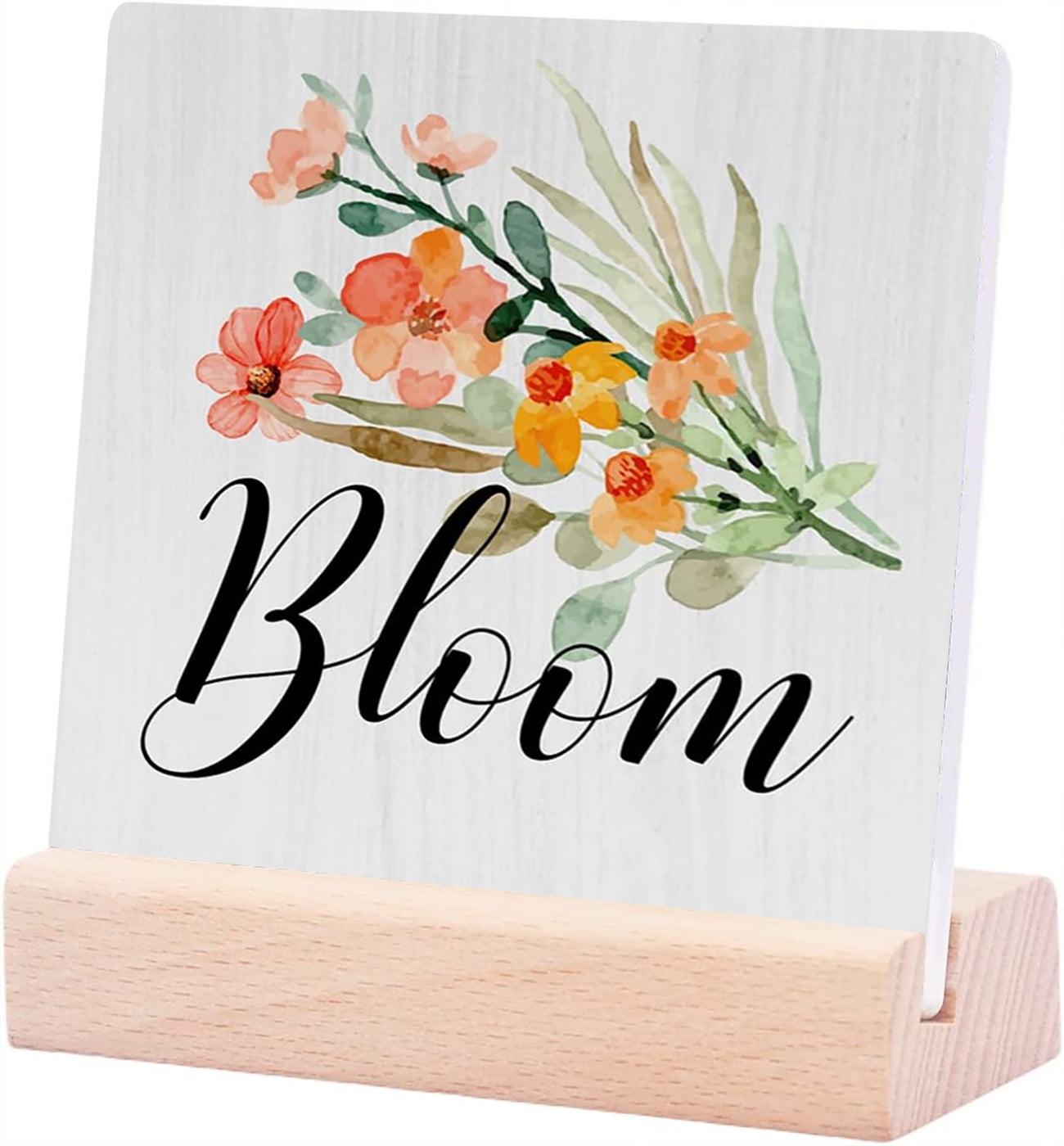 Ceramic Sign 4x4Inch Rustic Spring Farmhouse Country Home Office Desk ...