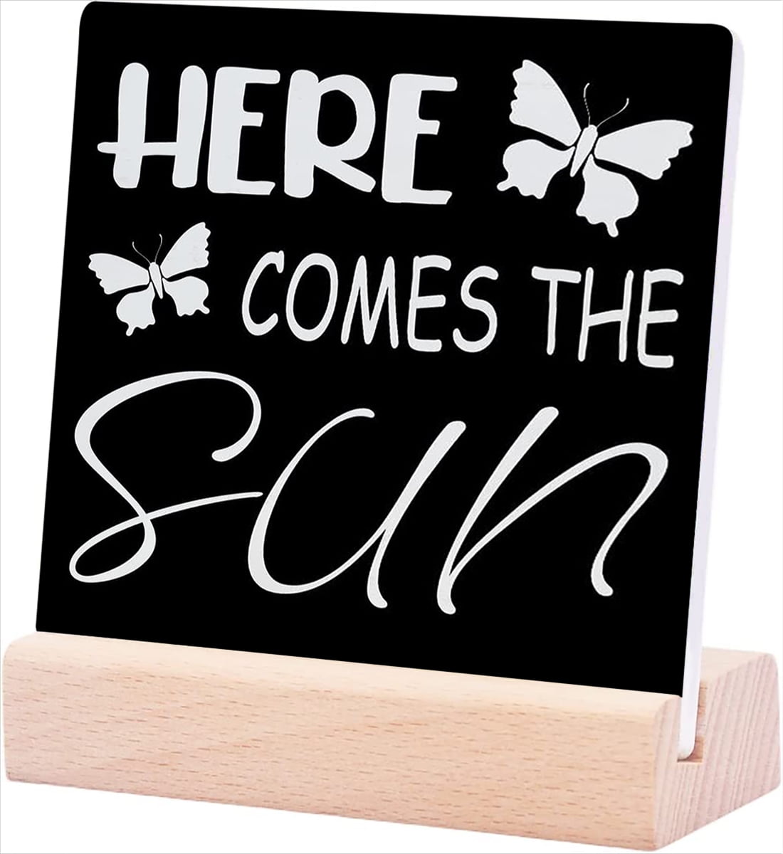 Ceramic Sign 4x4Inch Rustic Summer Butterfly Ceramic Desk Sign ...