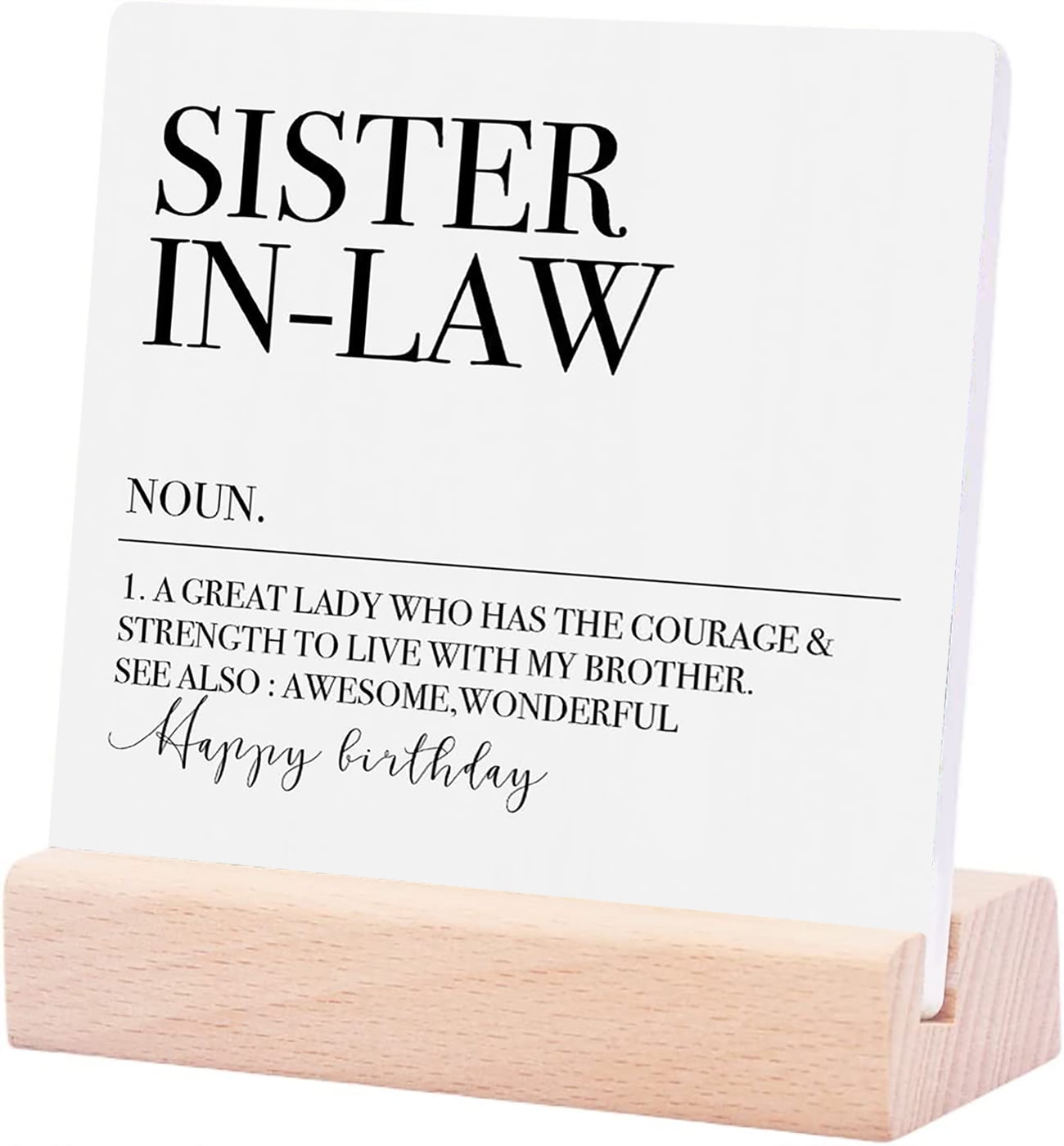 Ceramic Sign 4x4Inch Sister In Law Definition Decorative Inspirational ...