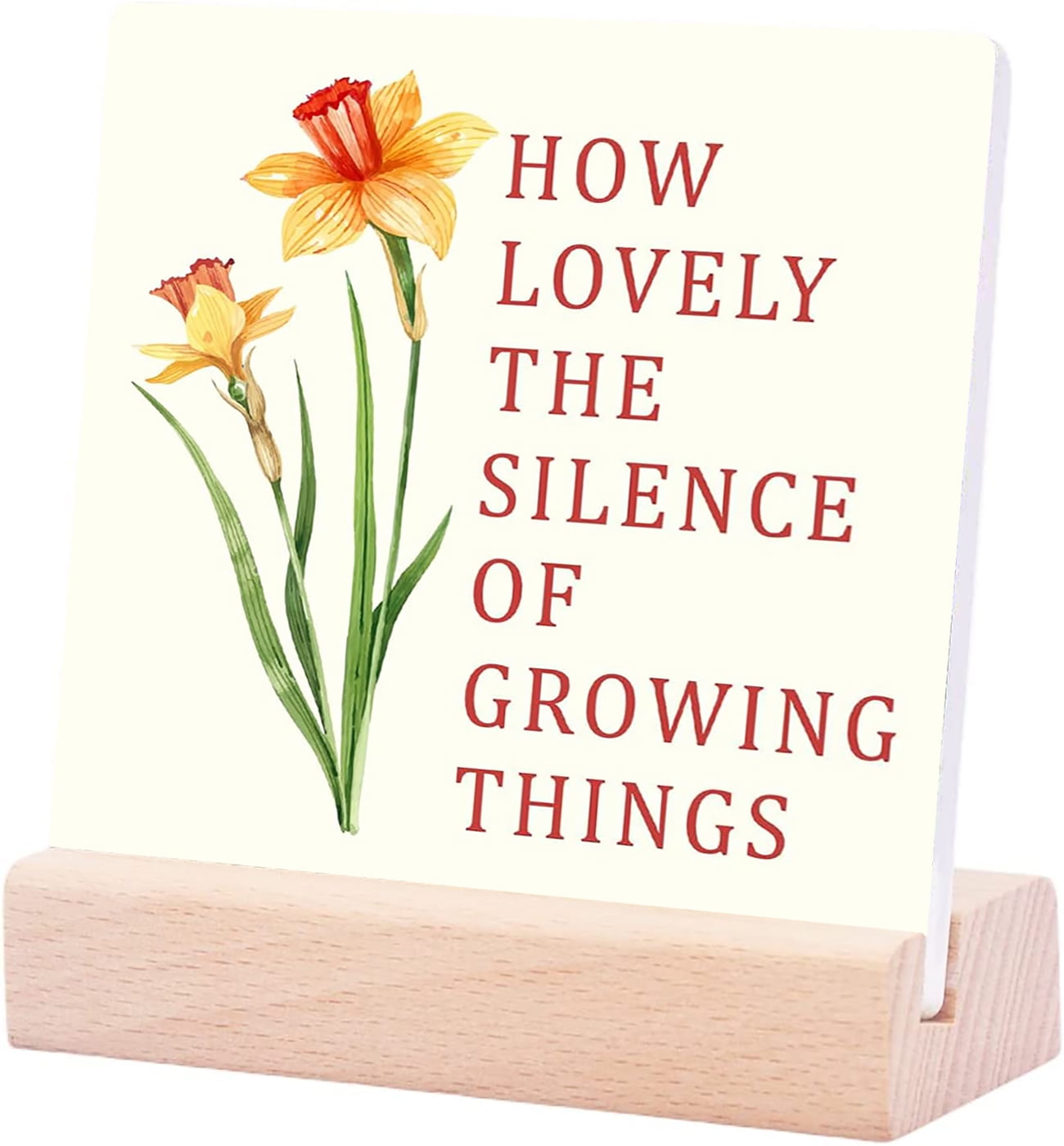 Ceramic Sign 4x4Inch Spring Desk Decor Spring Ceramic Plaque Sign ...