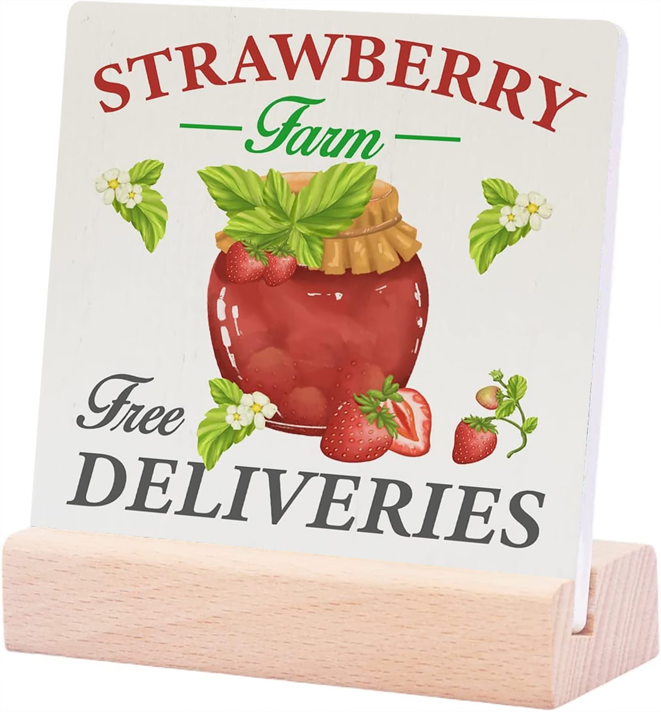 Ceramic Sign 4x4Inch Strawberry Ceramic Signs Rustic Strawberries Farm ...