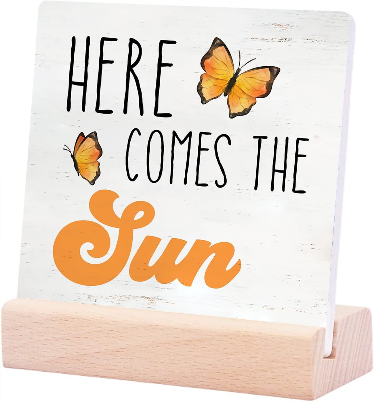 Ceramic Sign 4x4Inch Summer Butterfly Ceramic Signs Home Decor Rustic ...