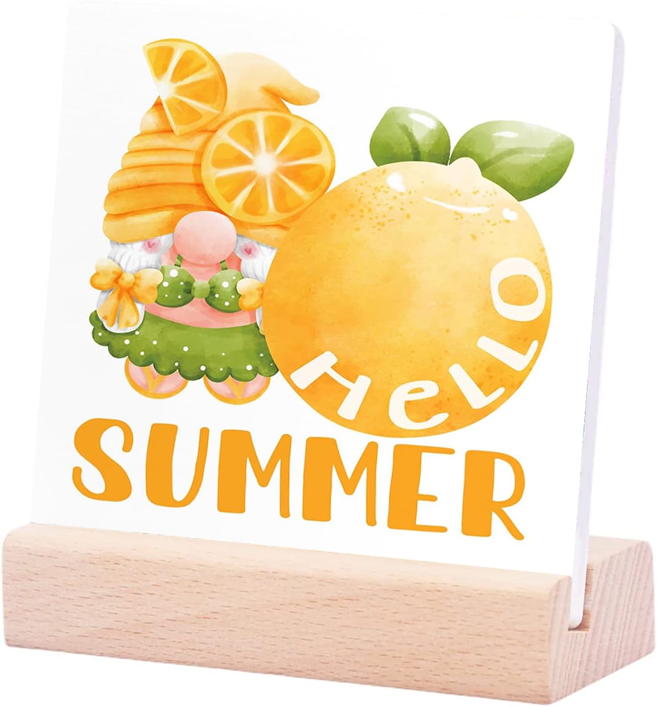Ceramic Sign 4x4Inch Summer Ceramic Desk Sign Plaque Hello Summer ...