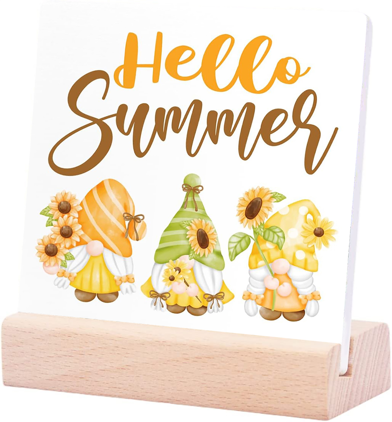 Ceramic Sign 4x4Inch Summer Ceramic Desk Sign Plaque Hello Summer ...