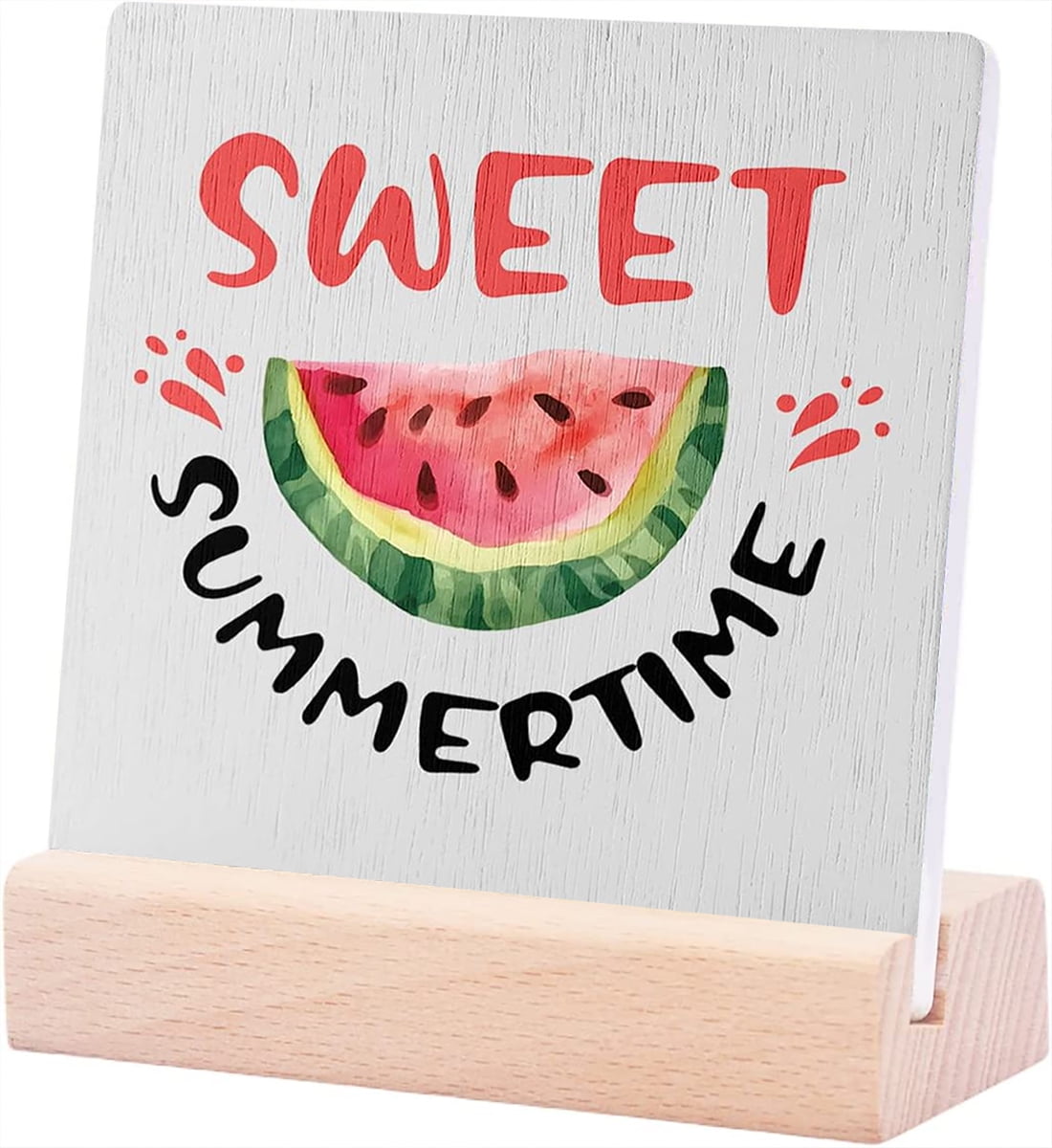 Ceramic Sign 4x4Inch Sweet Summertime Watermelon Ceramic Plaque Sign ...